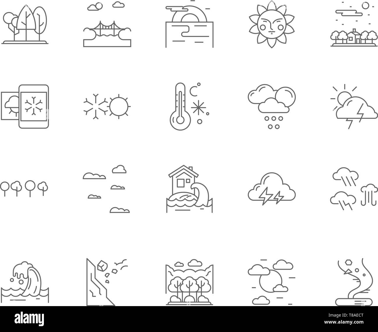 Climate line icons, signs, vector set, outline illustration concept ...