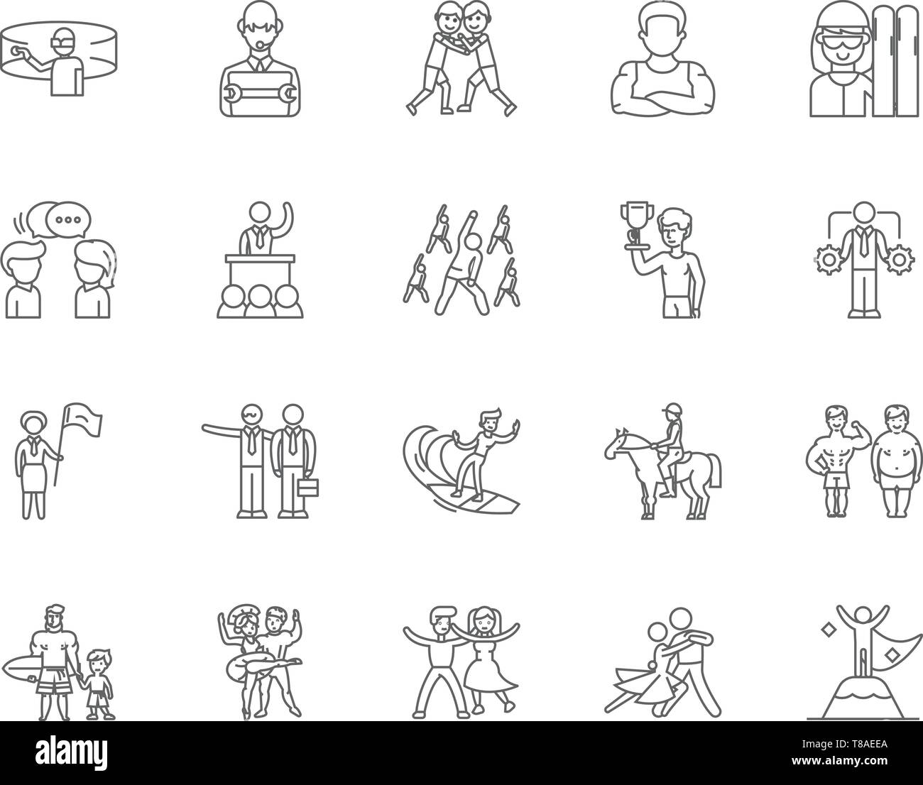 Coach line icons, signs, vector set, outline illustration concept Stock ...