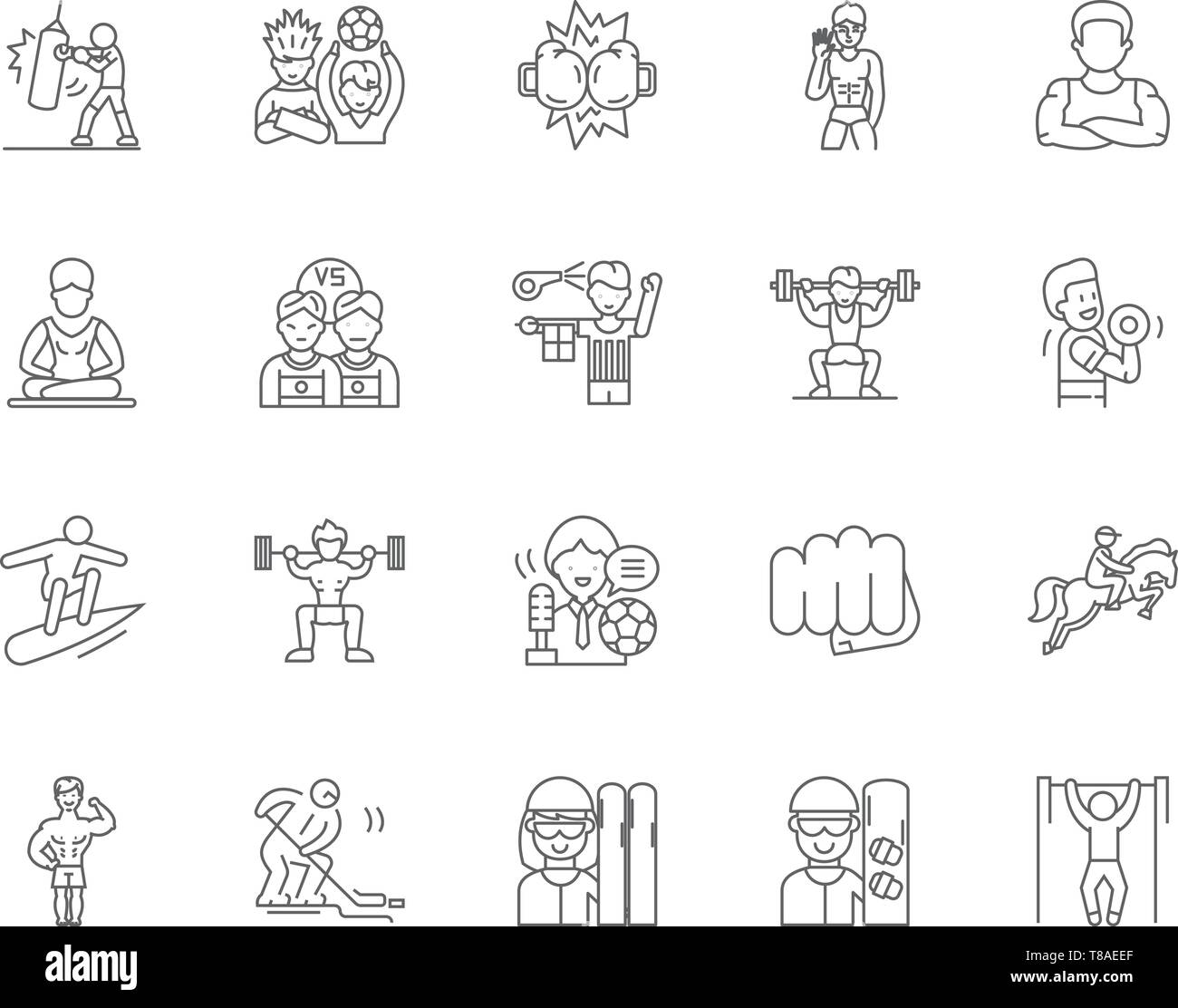 Coach and instructor line icons, signs, vector set, outline ...