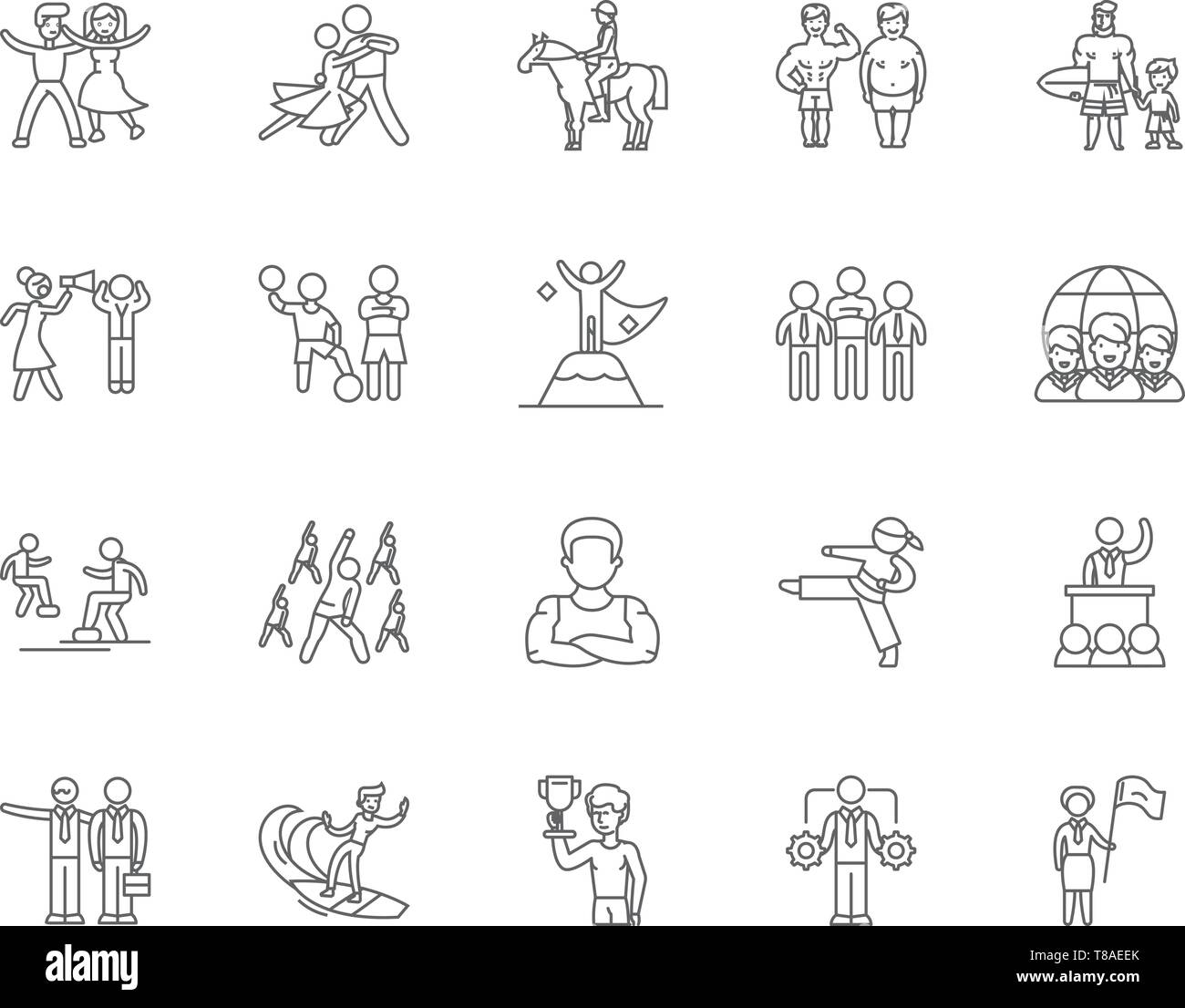 Coach system line icons, signs, vector set, outline illustration ...