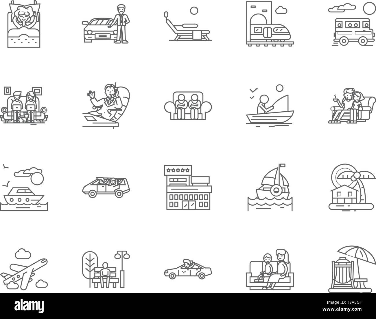 Comfort line icons, signs, vector set, outline illustration concept ...