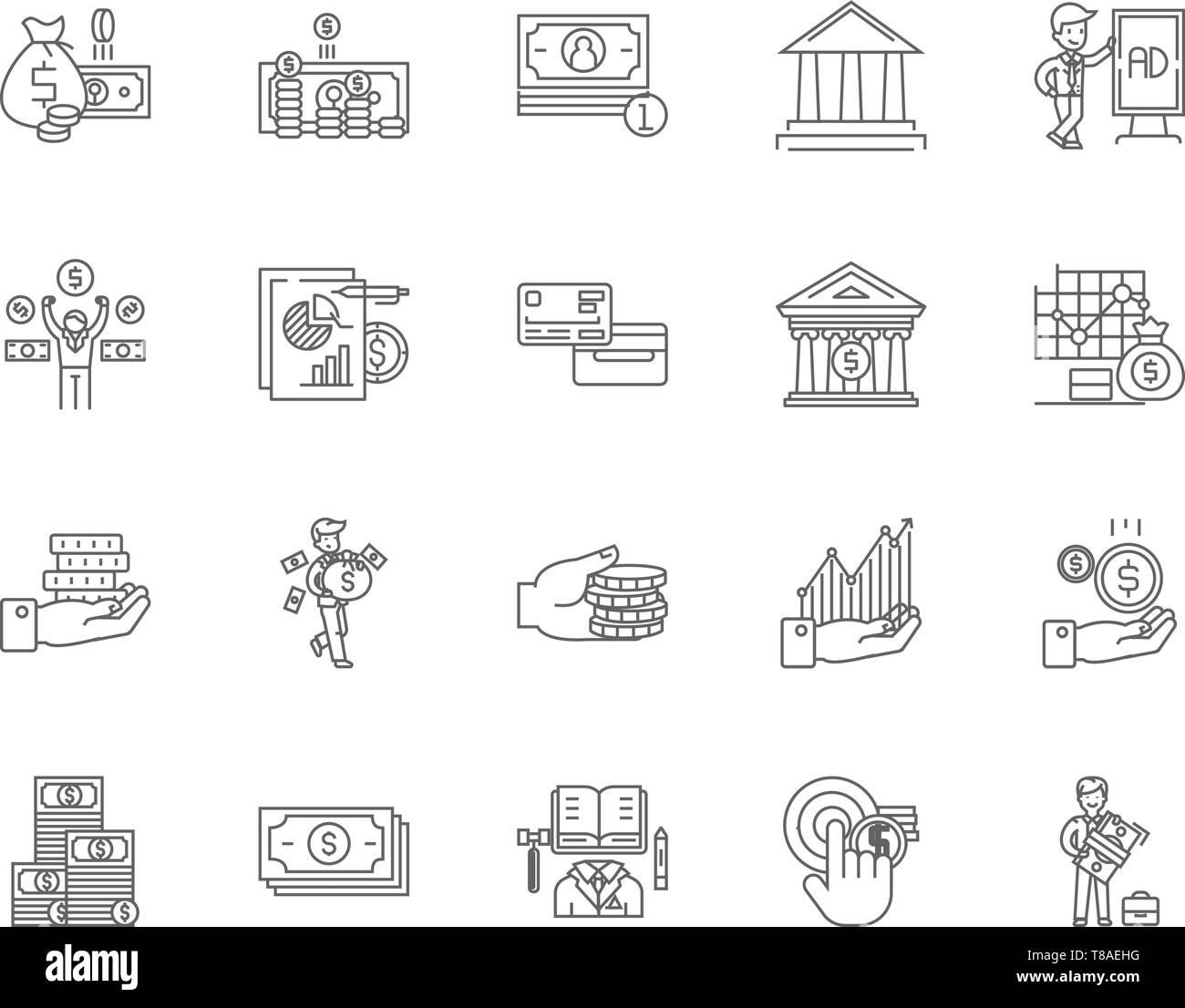 Commercial finance line icons, signs, vector set, outline illustration ...