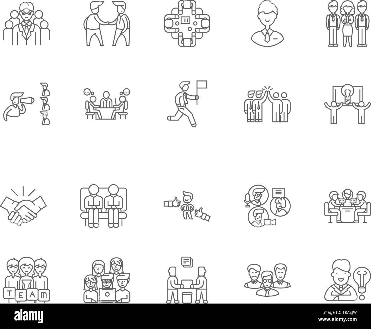 Community line icons, signs, vector set, outline illustration concept ...