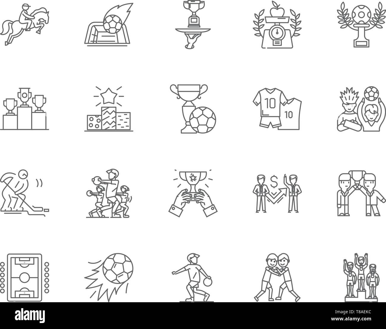 Competition line icons, signs, vector set, outline illustration concept ...