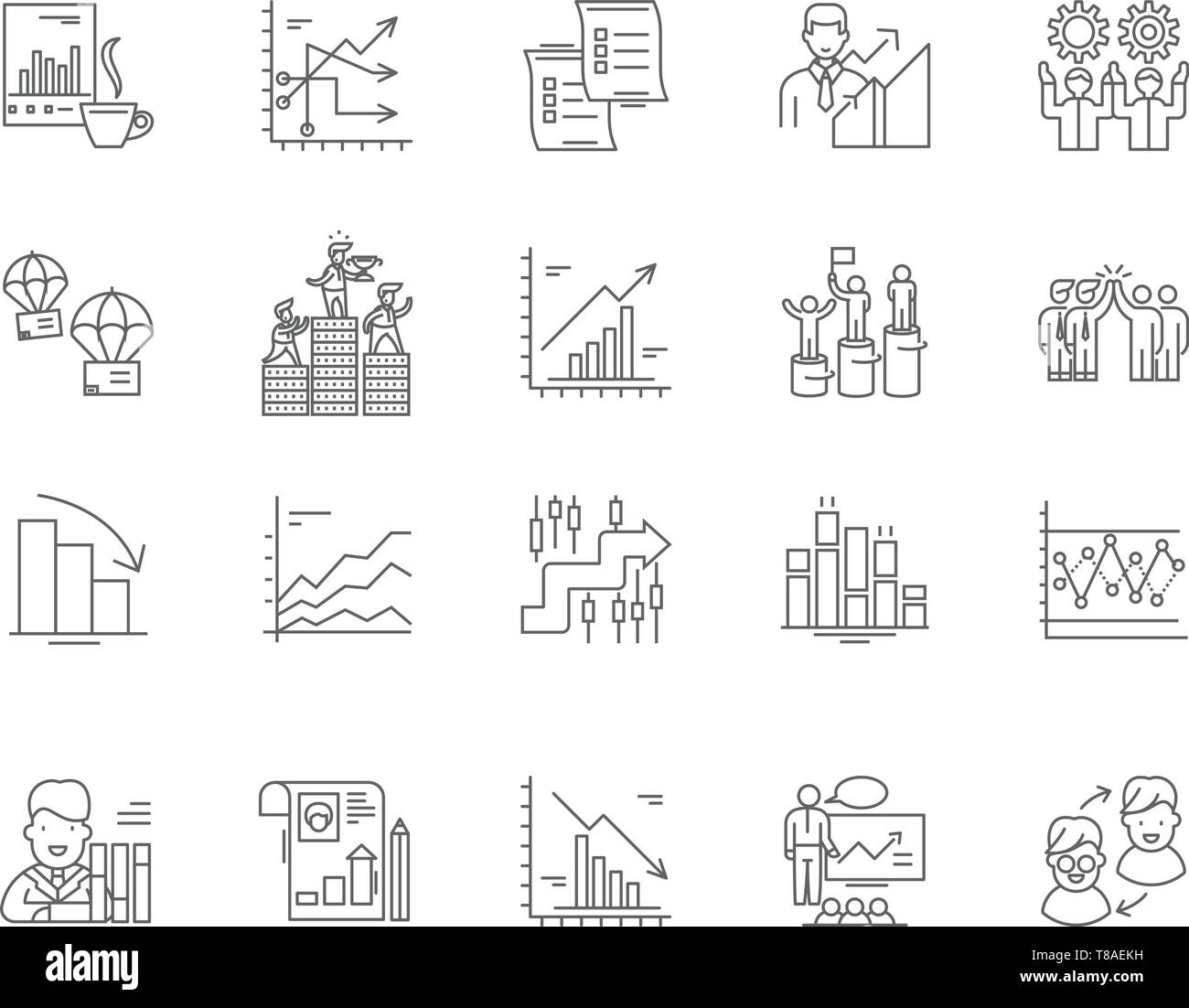 Competitive analysis line icons, signs, vector set, outline ...