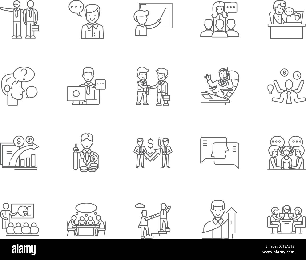 Consulting line icons, signs, vector set, outline illustration concept ...