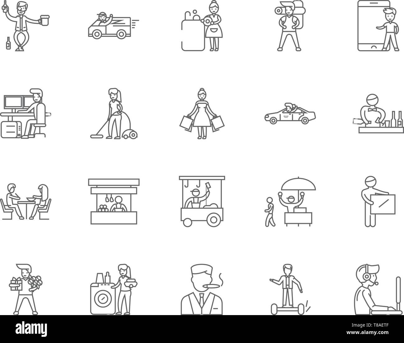 Consumer Line Icons Signs Vector Set Outline Illustration Concept
