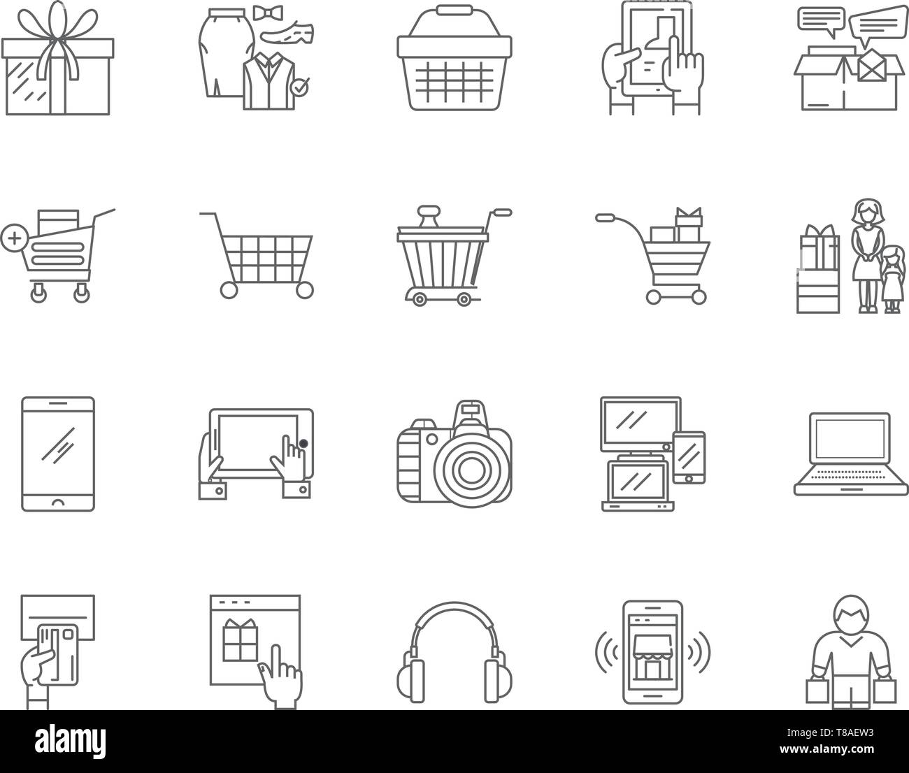 Consumerism line icons, signs, vector set, outline illustration concept ... Consumerism line icons, signs, vector set, outline illustration concept ...
