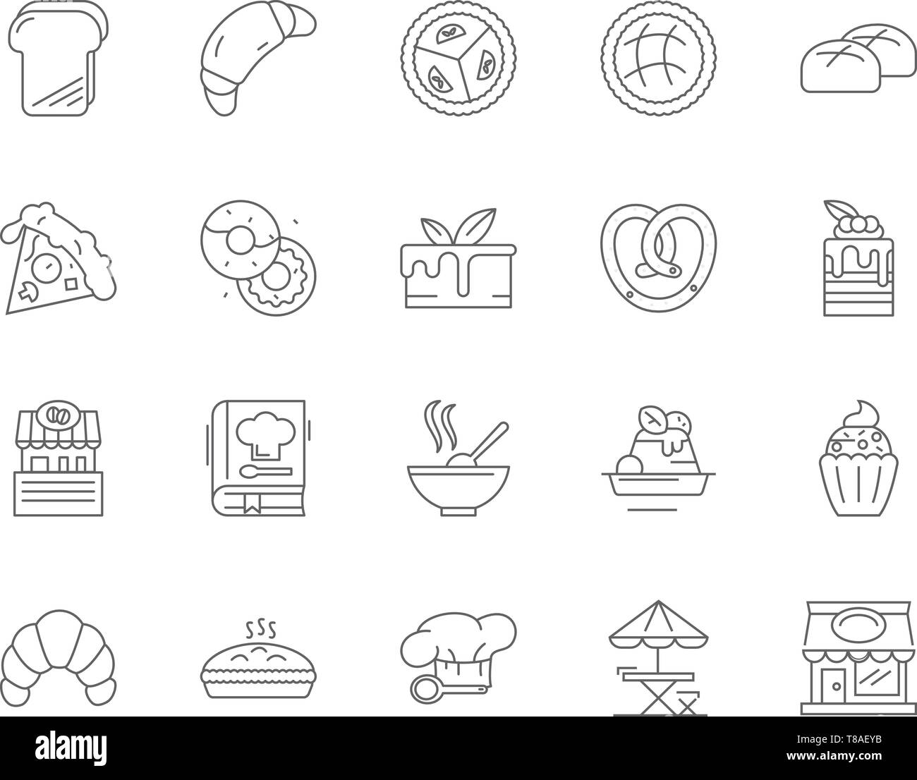 Cookery line icons, signs, vector set, outline illustration concept ...