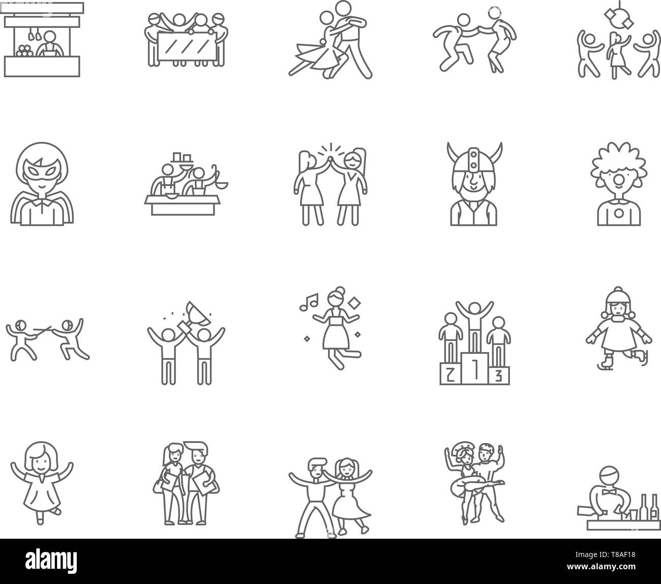 Corporate entertainment line icons, signs, vector set, outline ...