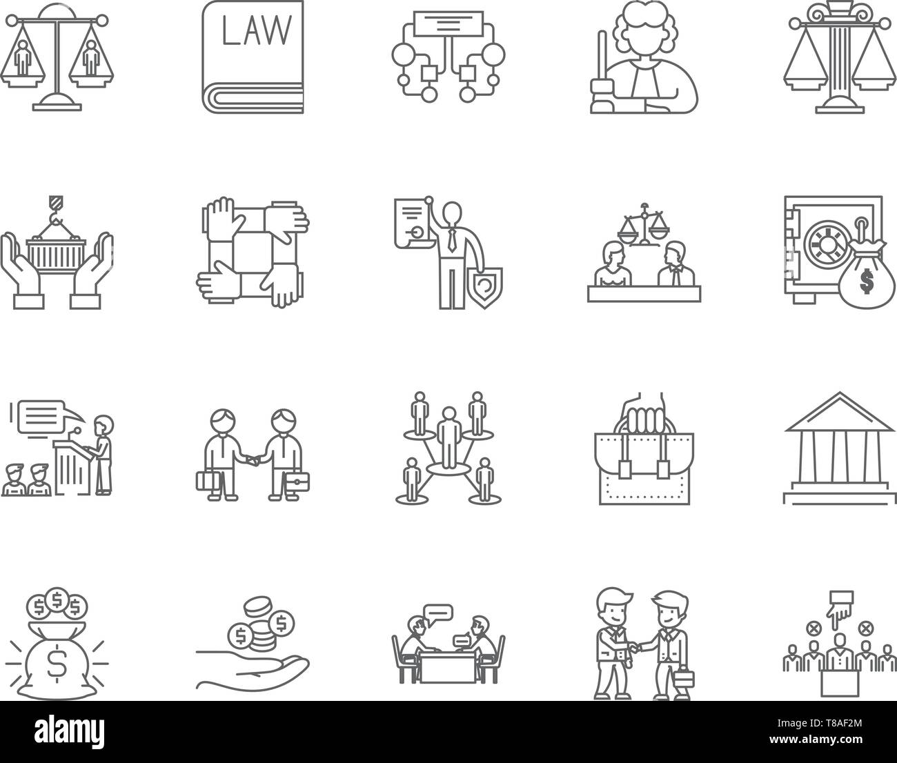 Corporation line icons, signs, vector set, outline illustration concept ...