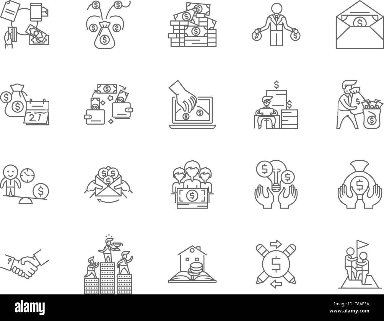 Corruption line icons, signs, vector set, outline illustration concept ...