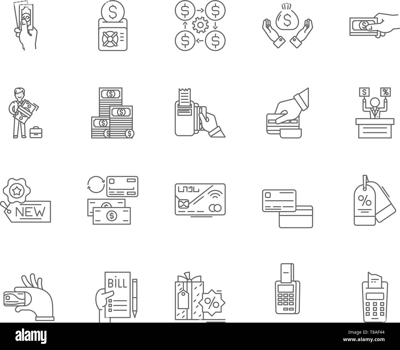 Cost line icons, signs, vector set, outline illustration concept Stock ...