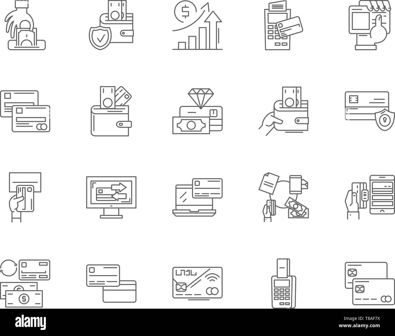 Creditability line icons, signs, vector set, outline illustration ...