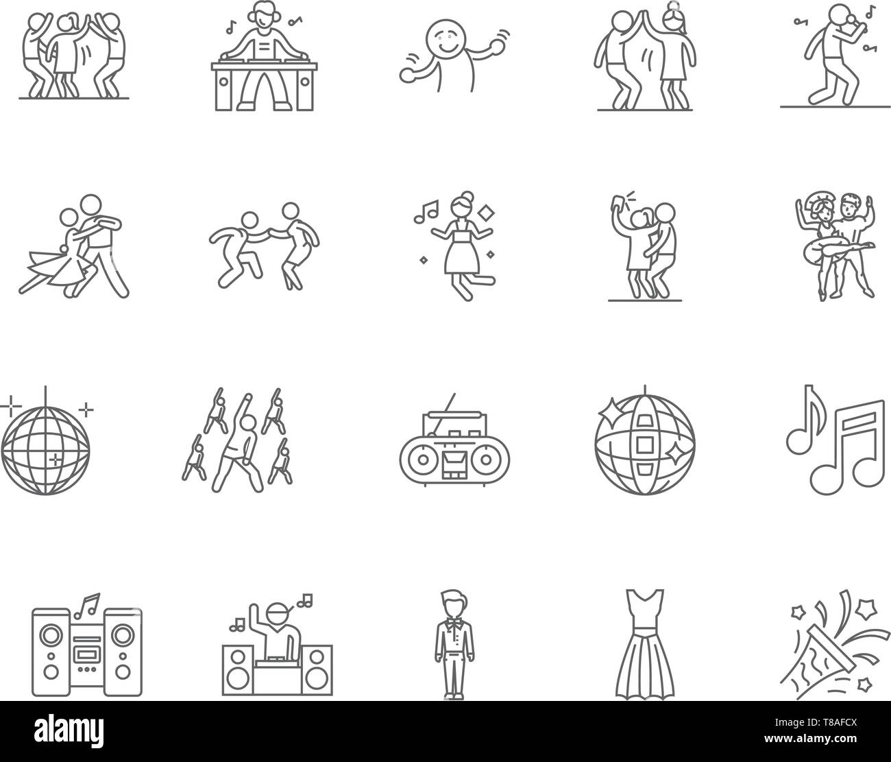 Dance line icons, signs, vector set, outline illustration concept Stock ...
