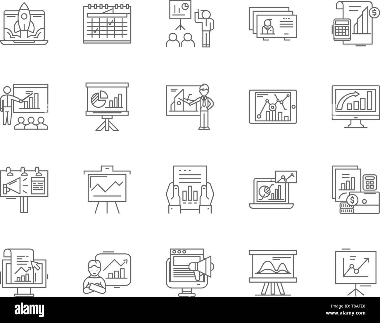 Dashboard line icons, signs, vector set, outline illustration concept ...