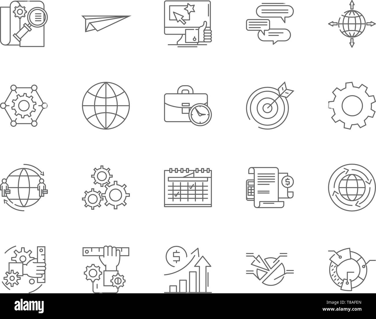 Data center line icons, signs, vector set, outline illustration concept ...