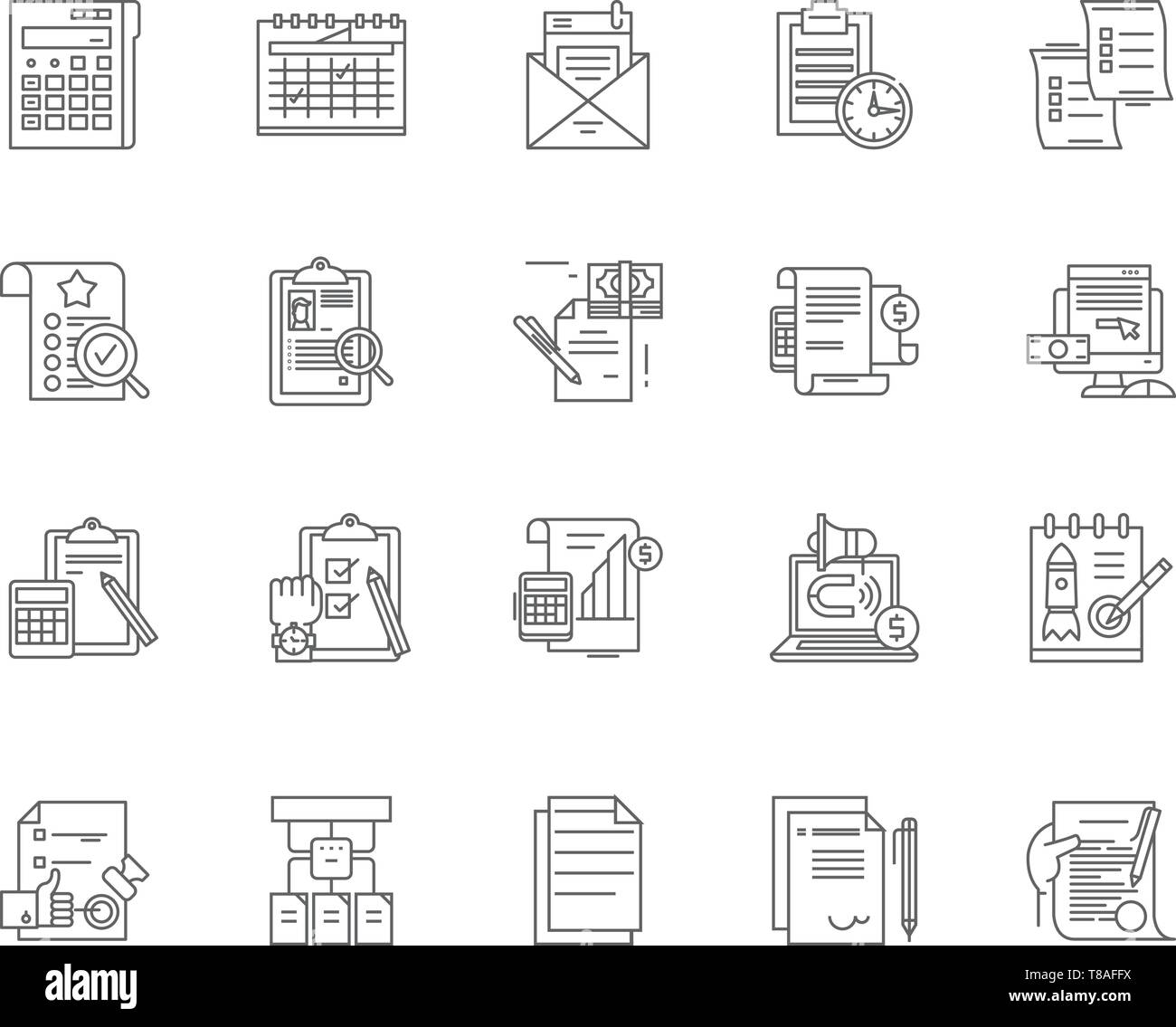 Dates line icons, signs, vector set, outline illustration concept Stock ...