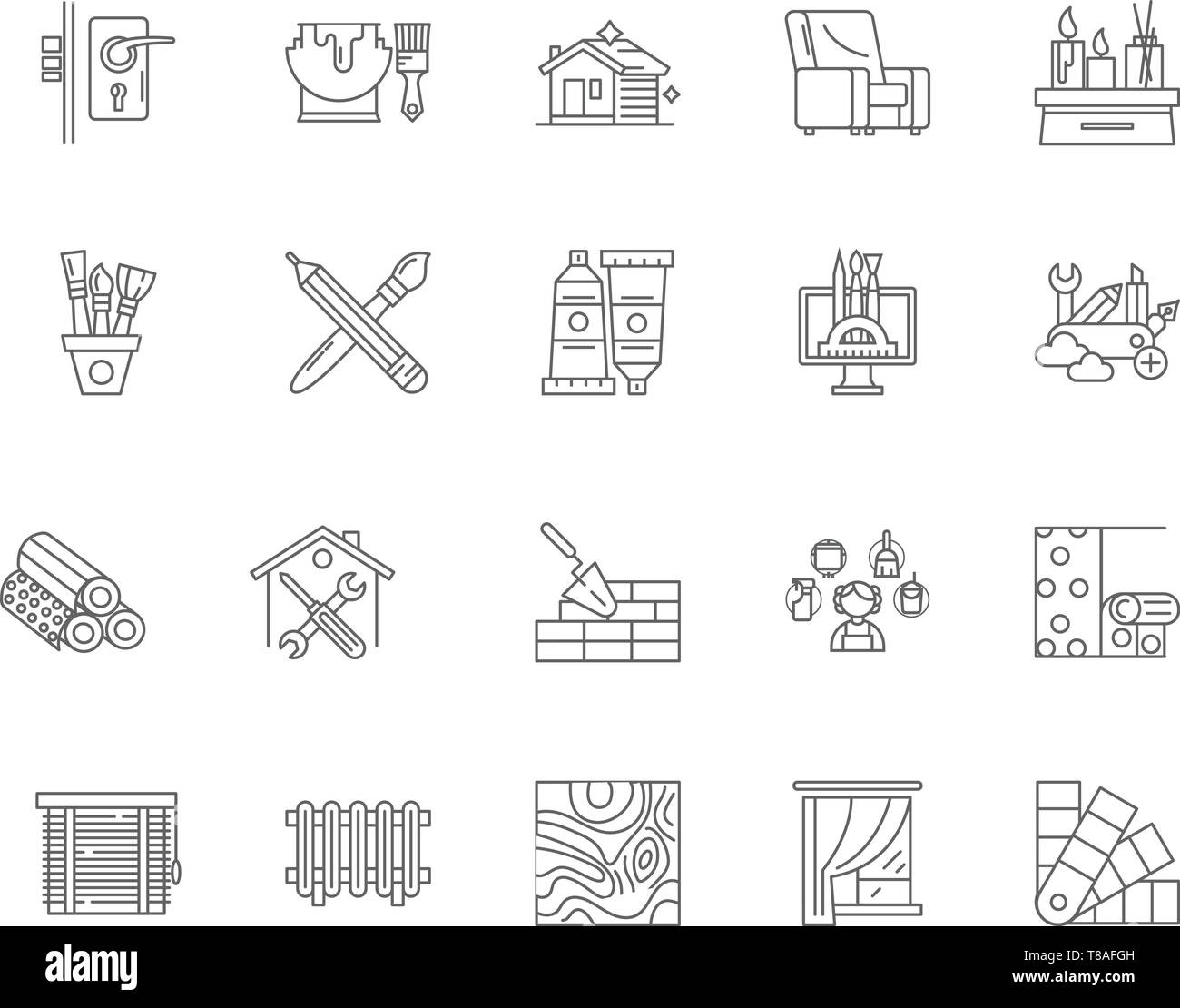 Decoration line icons, signs, vector set, outline illustration concept ...