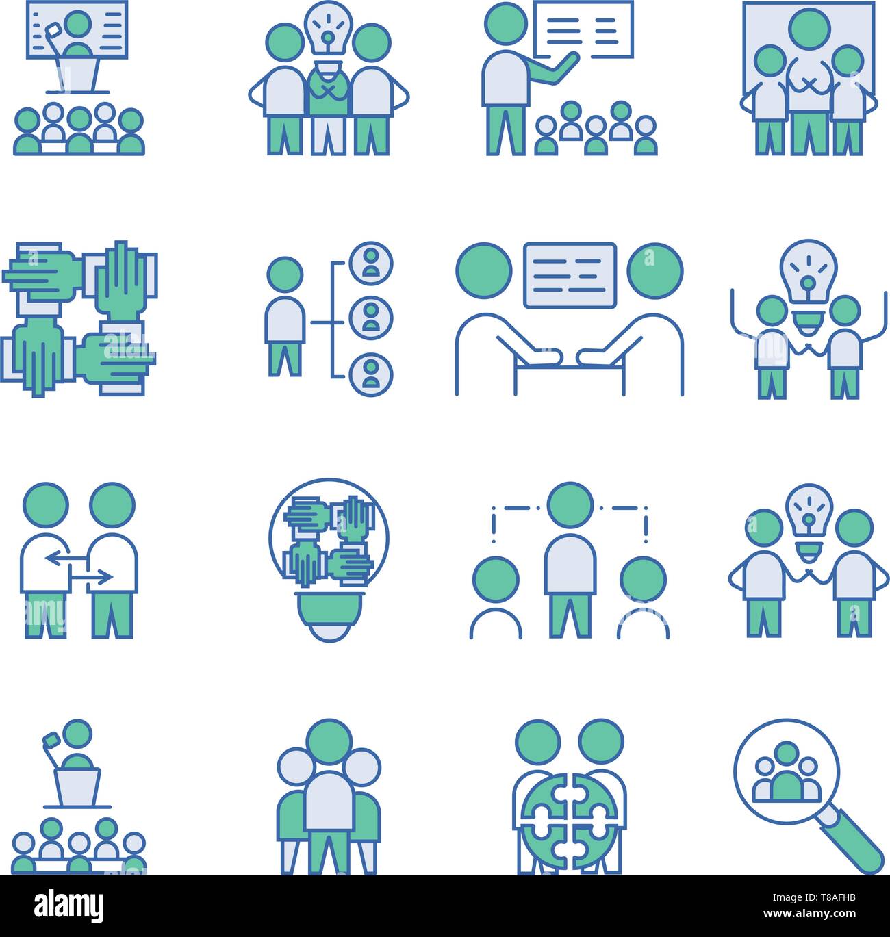 Simple Set of Team Work icon. vector linear fill sign symbol Stock ...