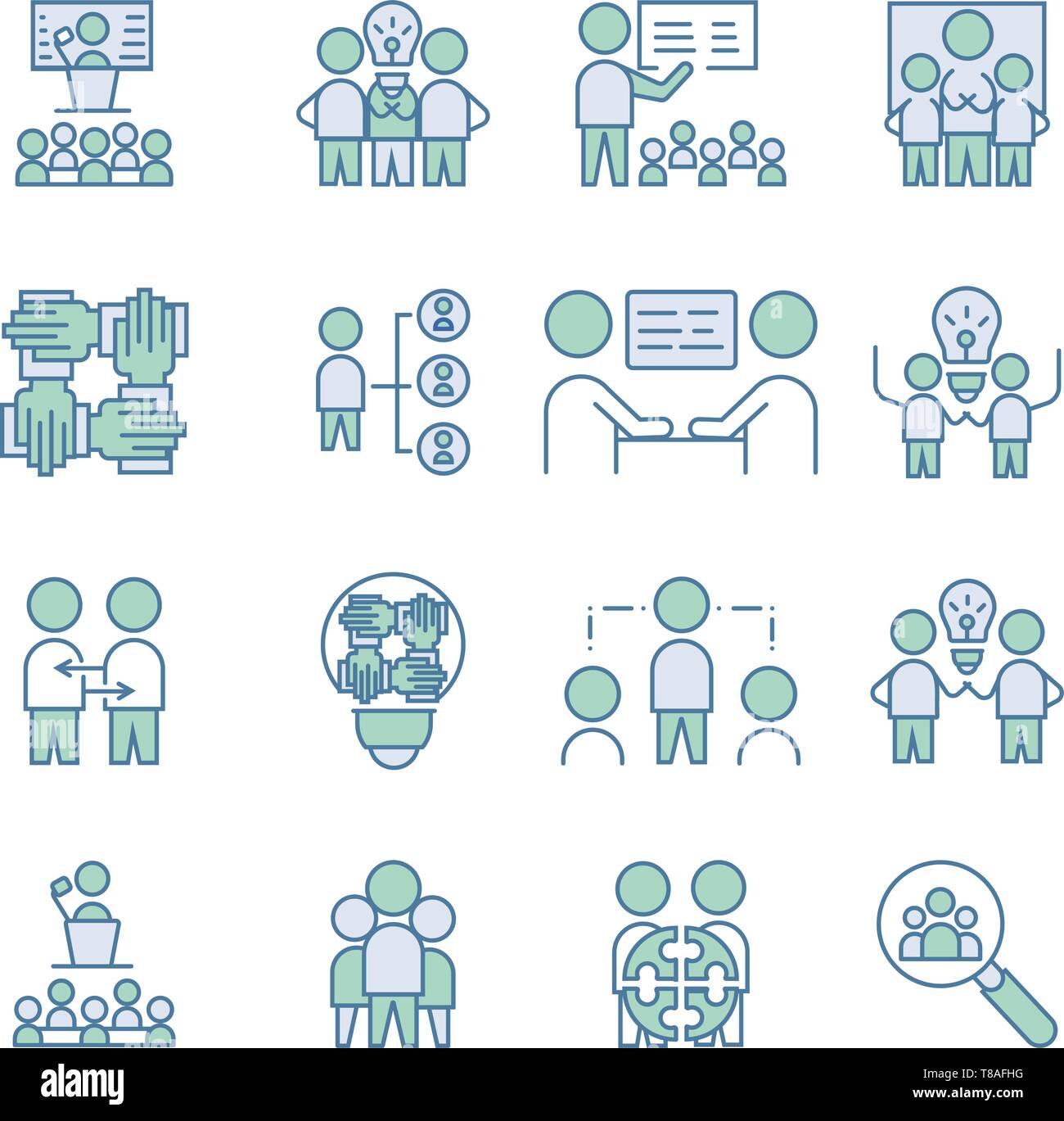 Simple Set of Team Work icon. vector linear fill sign symbol Stock ...