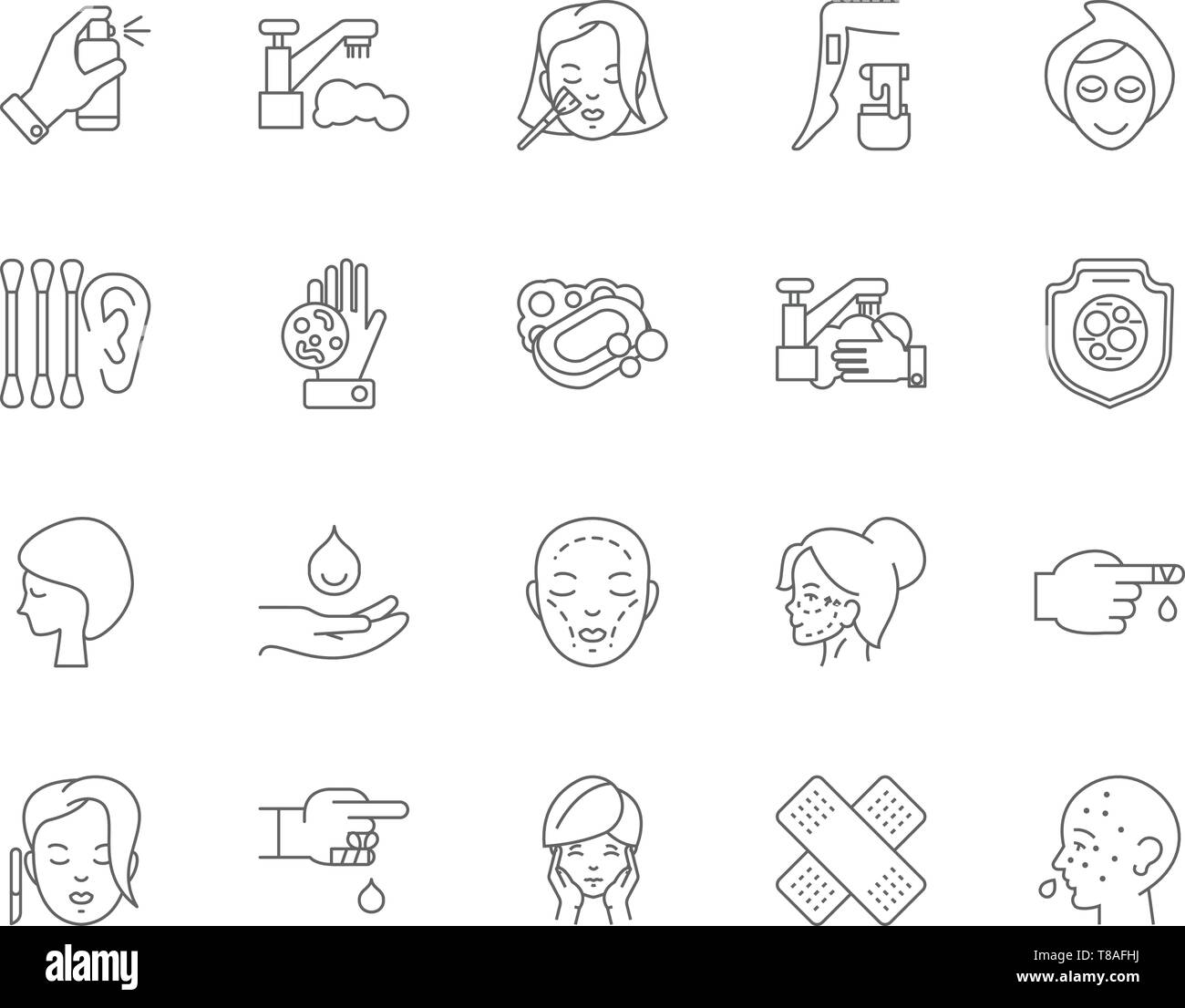 Dermatology Line Icons Signs Vector Set Outline Illustration Concept