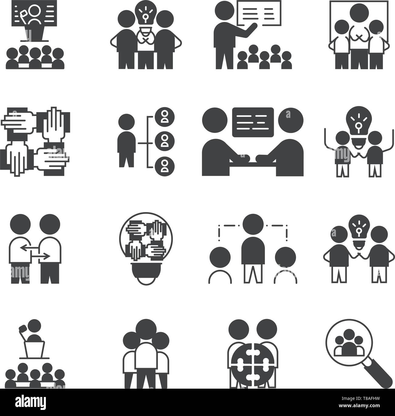 Simple Set of Team Work icon. vector glyph style sign symbol Stock ...