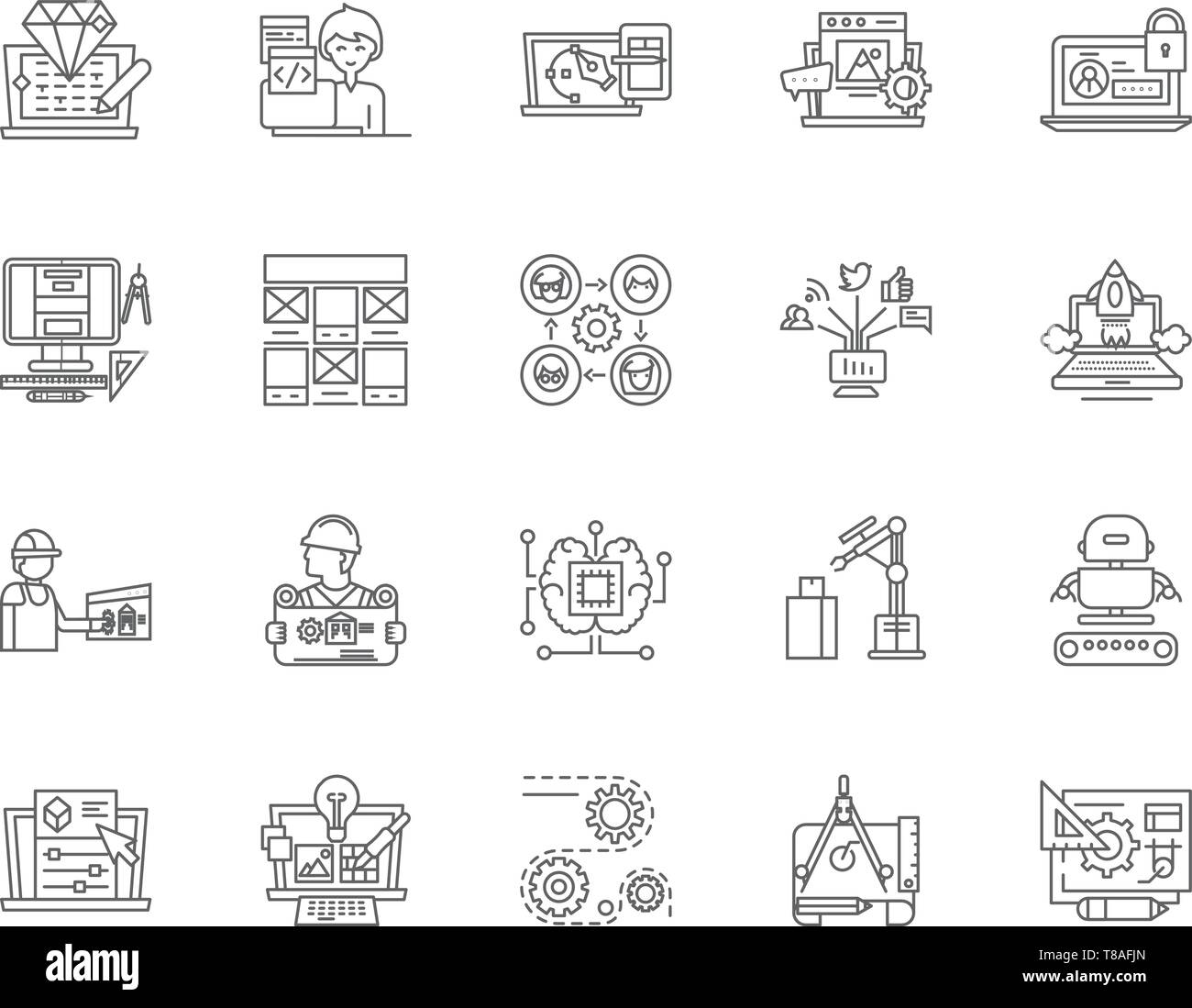 Development Line Icons Signs Vector Set Outline Illustration Concept Stock Vector Image And Art