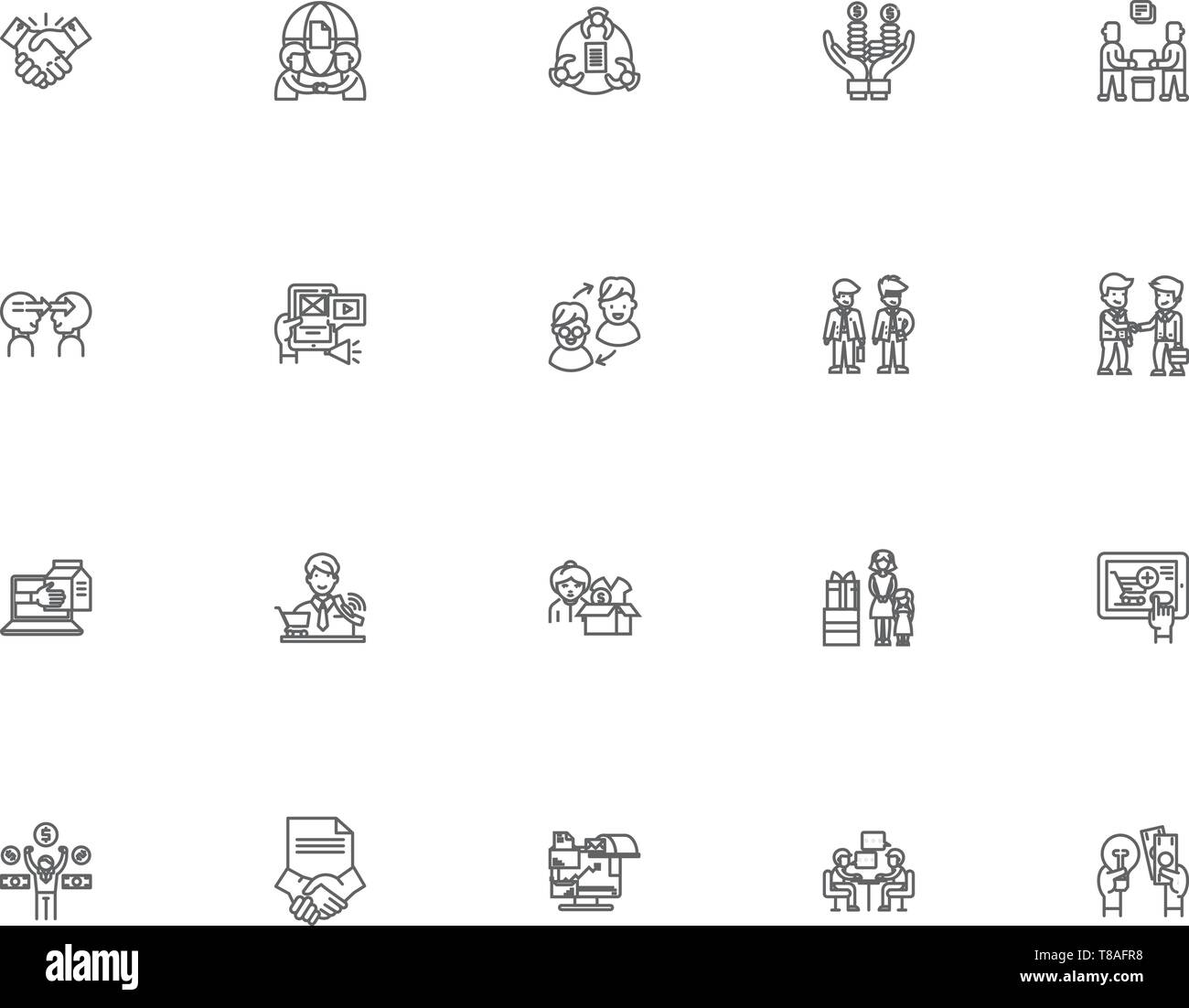Direct selling line icons, signs, vector set, outline illustration ...