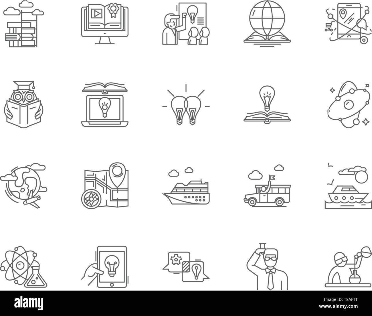 Discovery line icons, signs, vector set, outline illustration concept ...