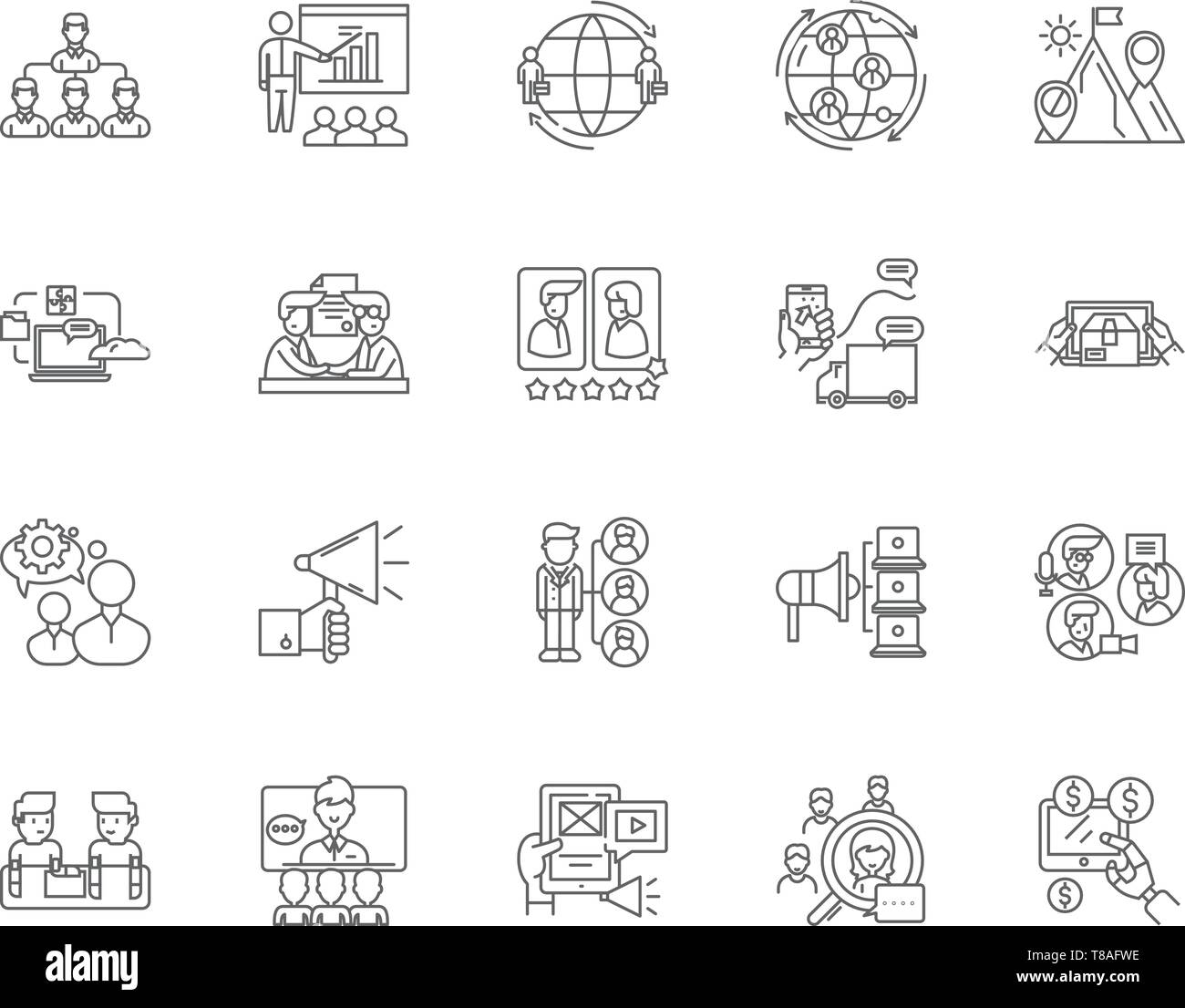 Distributor line icons, signs, vector set, outline illustration concept ...