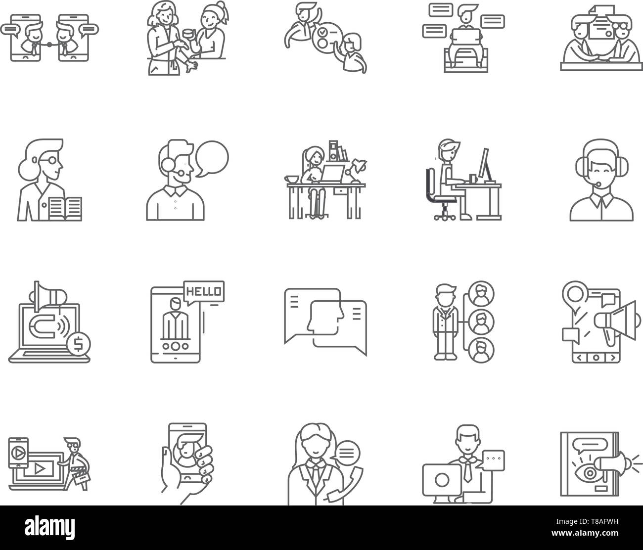 Diversity consultant line icons, signs, vector set, outline ... Diversity consultant line icons, signs, vector set, outline ...