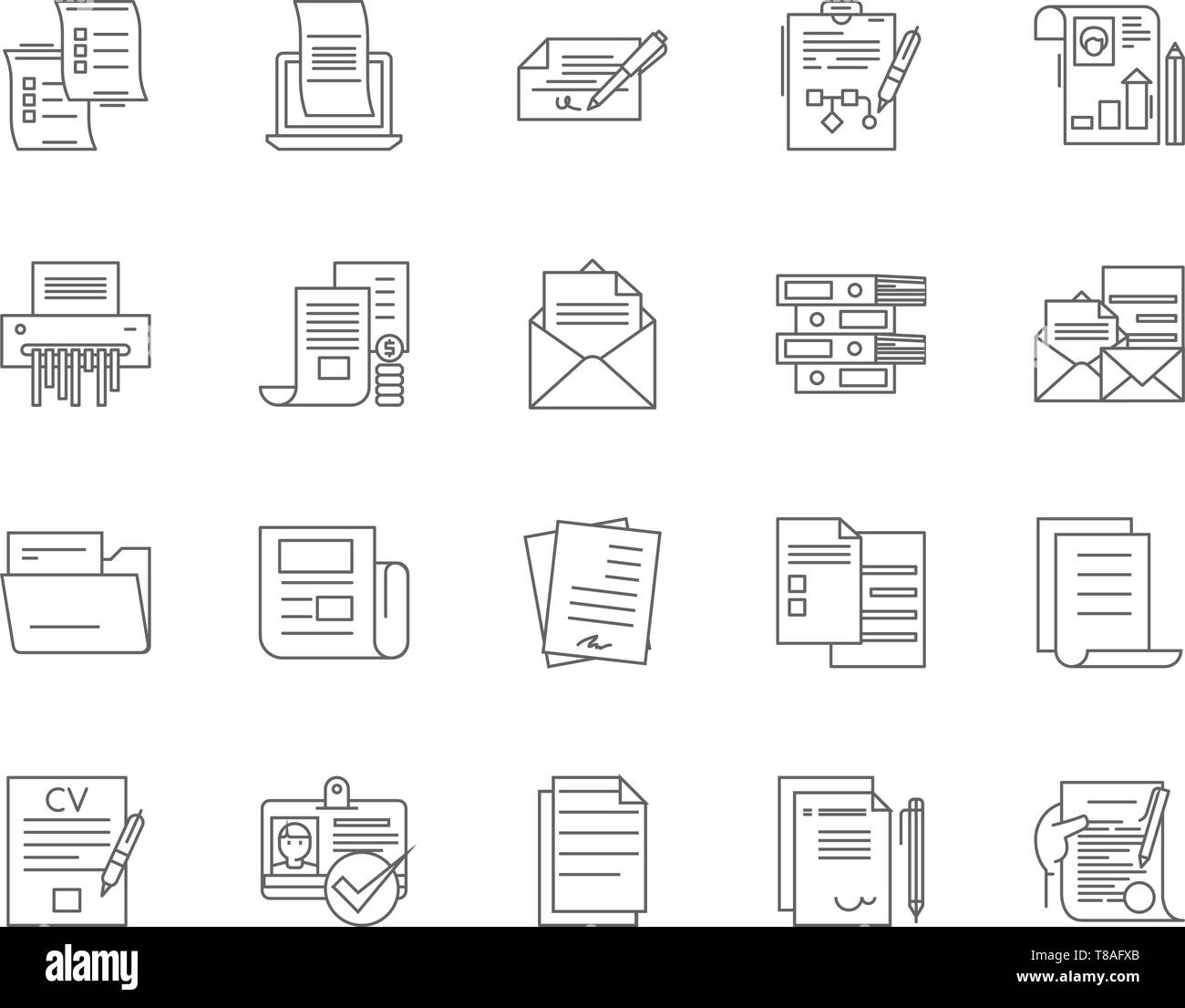 Documentation line icons, signs, vector set, outline illustration concept Stock Vector Image ...