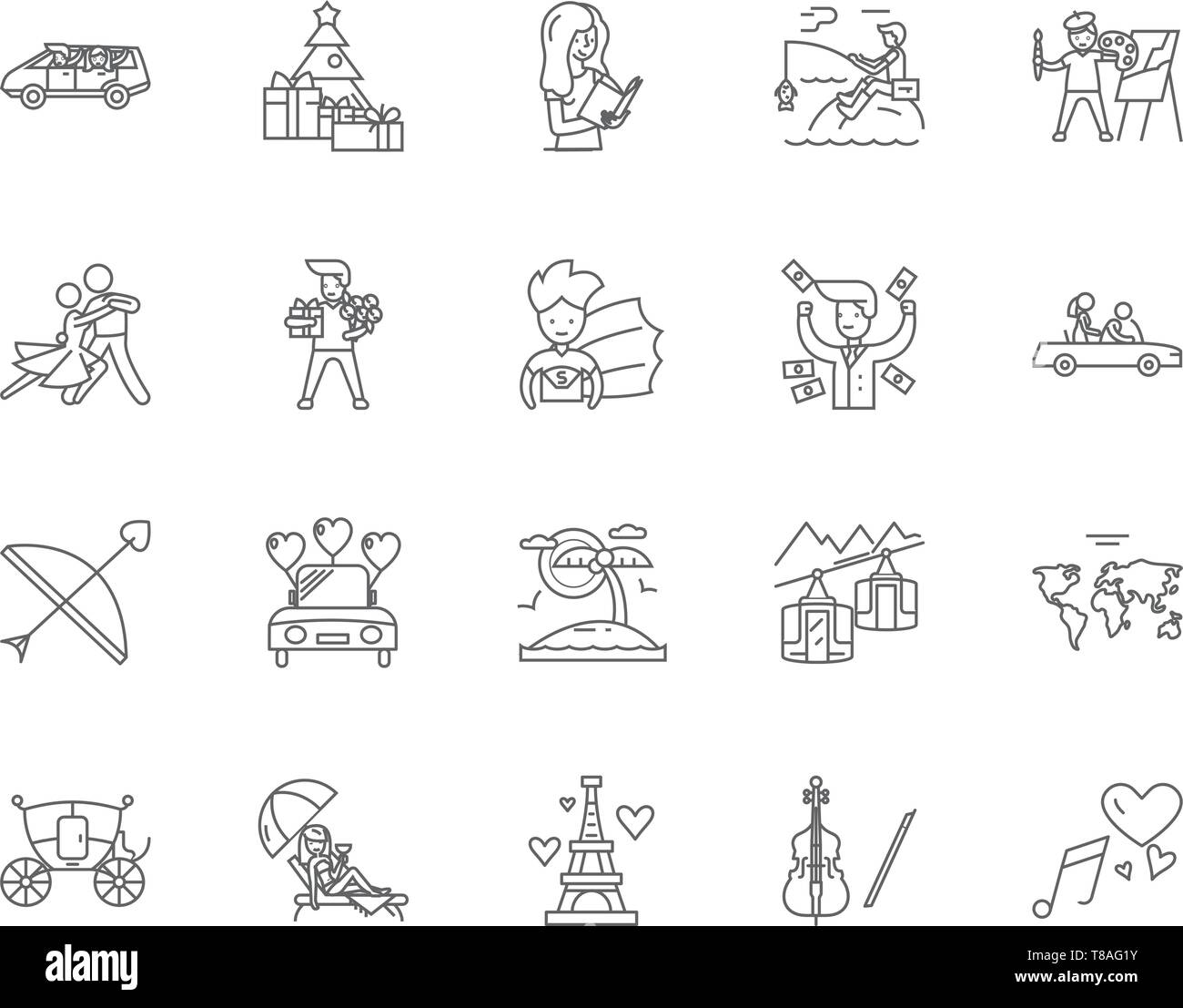 Dreams line icons, signs, vector set, outline illustration concept ...