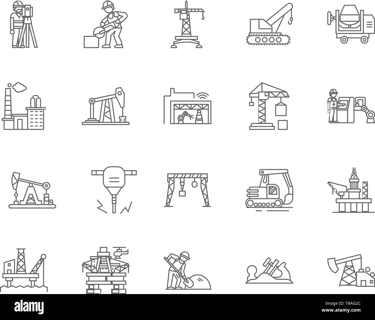 Drilling oil line icons, signs, vector set, outline illustration concept Stock Vector Image ...