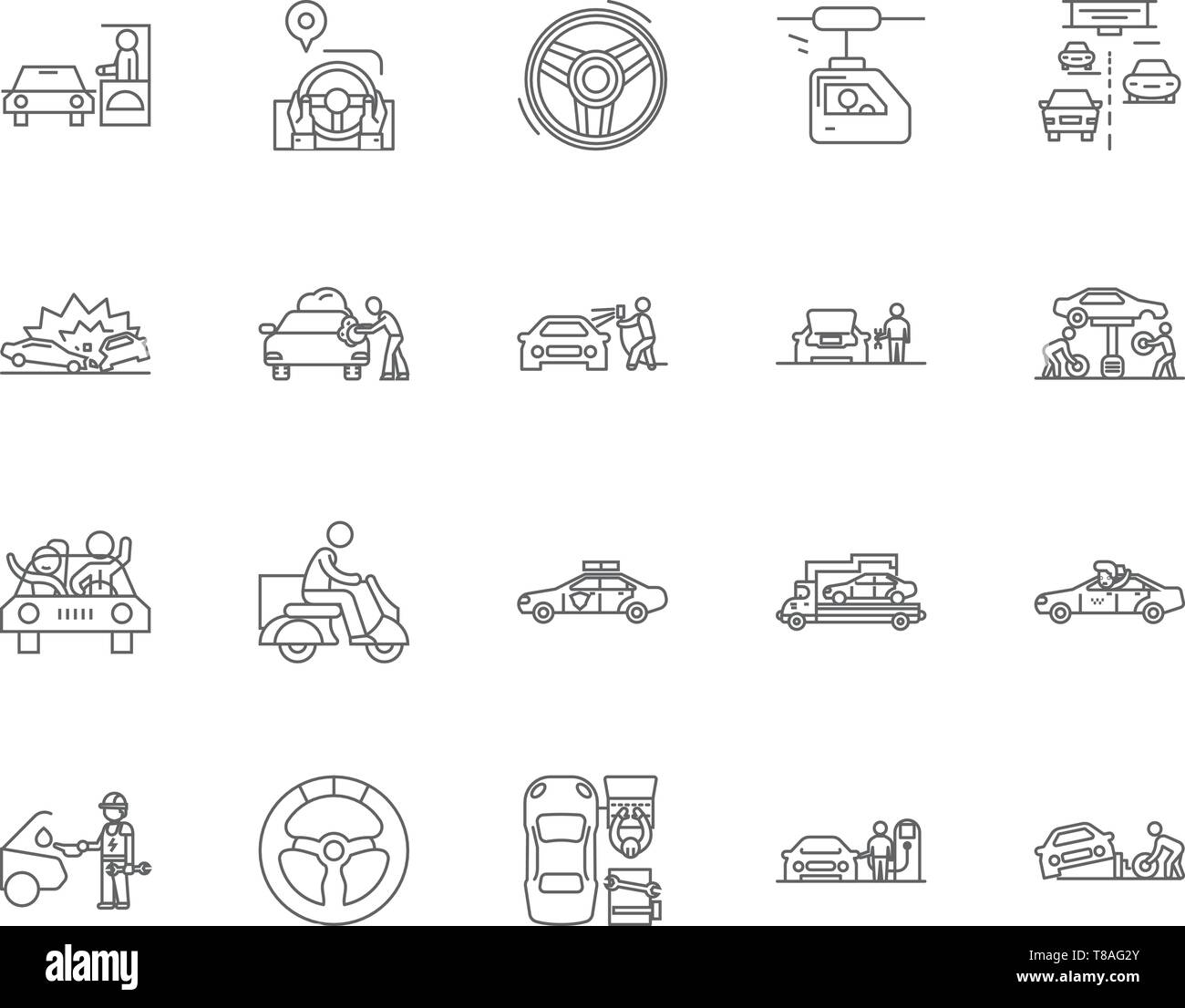 Drive line icons, signs, vector set, outline illustration concept Stock ...