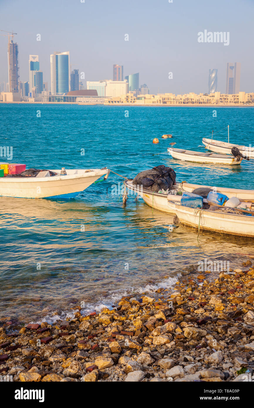 Panorama of Manama with the boats. Manama, Bahrain Stock Photo - Alamy