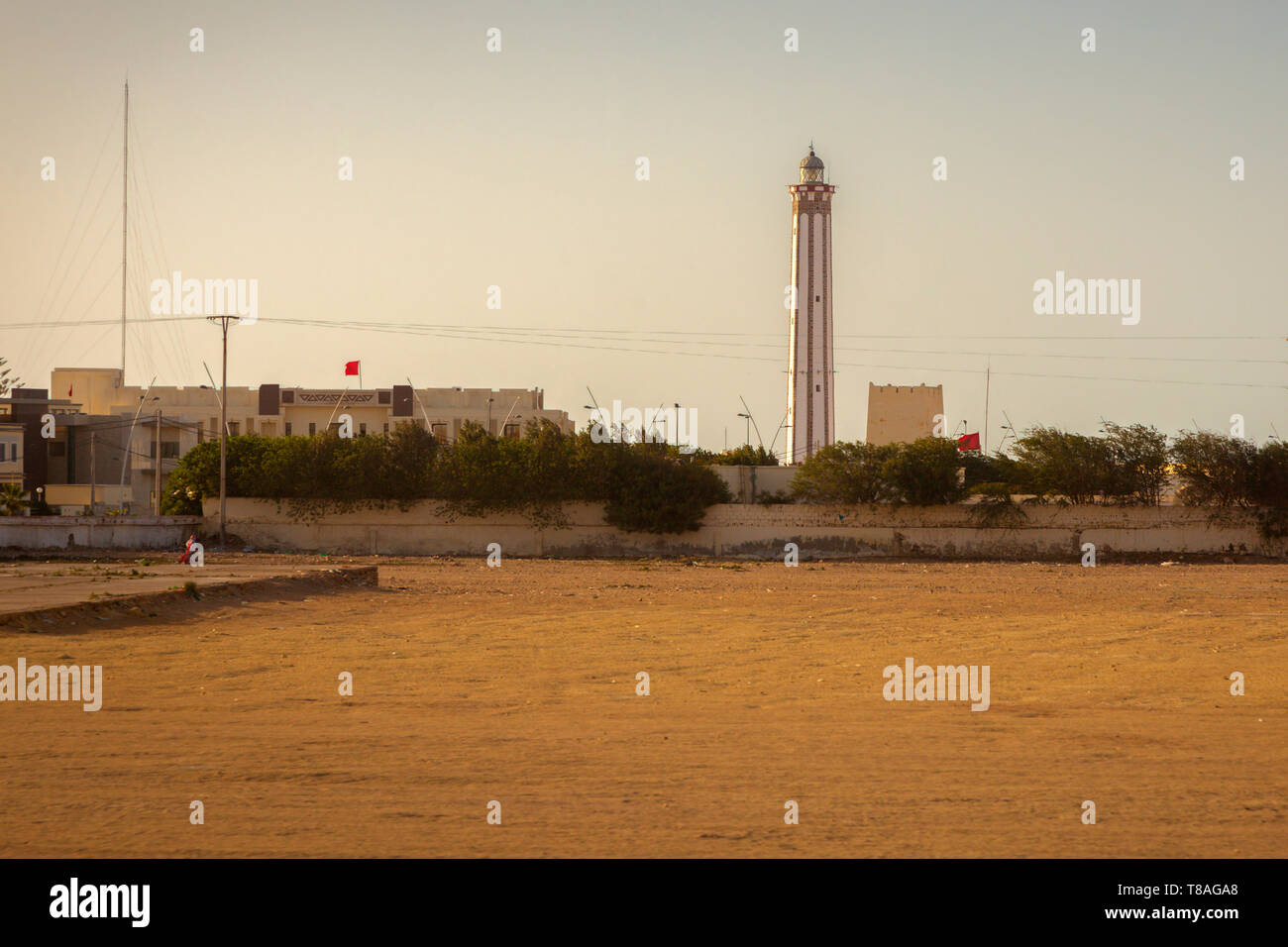 Lighthouse in Boujdour. Boujdour, Western Sahara, Morocco Stock Photo ...