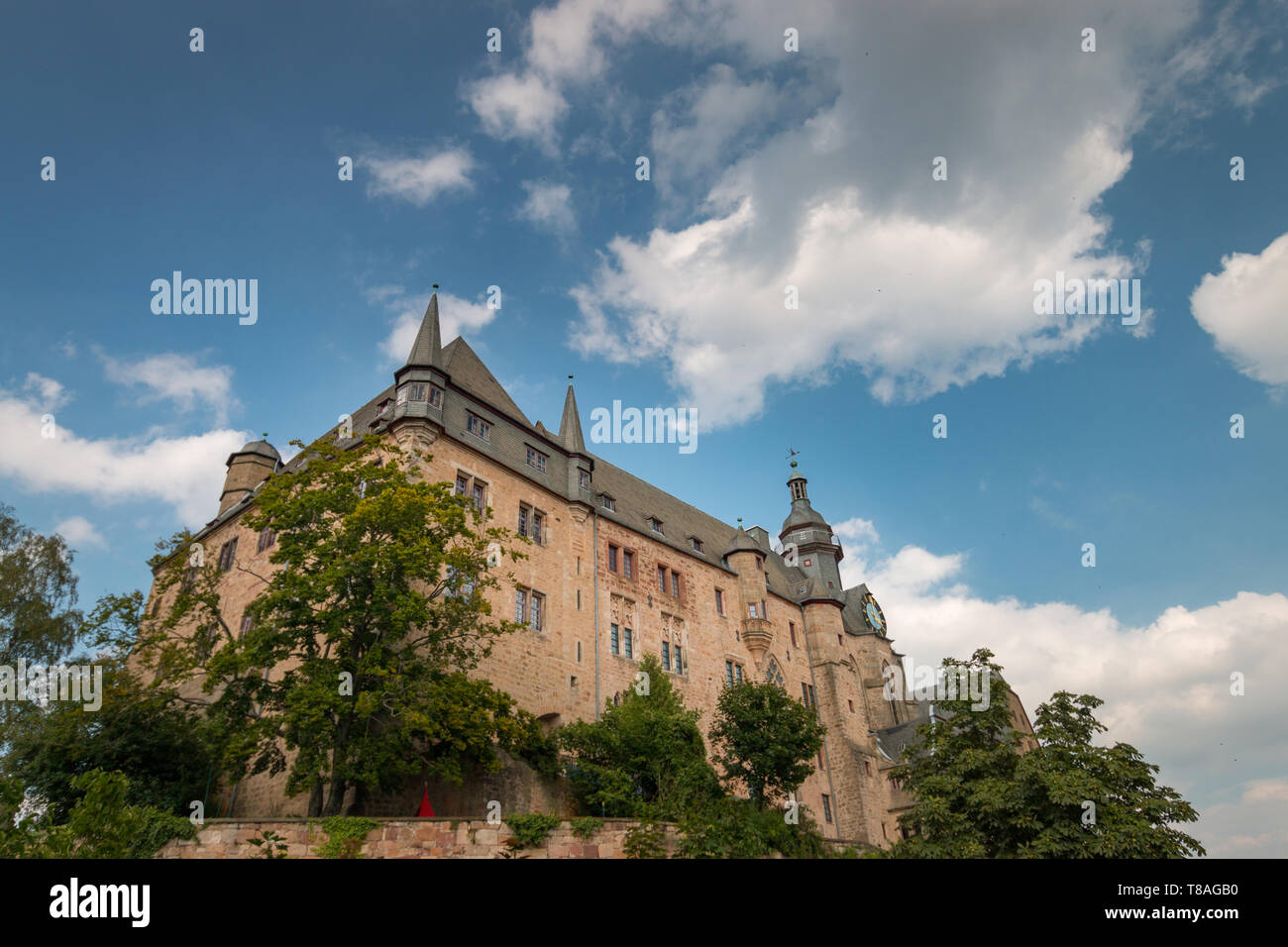 Marburg Castle (Landgrafenschloss) on top Schlossberg in the German ...
