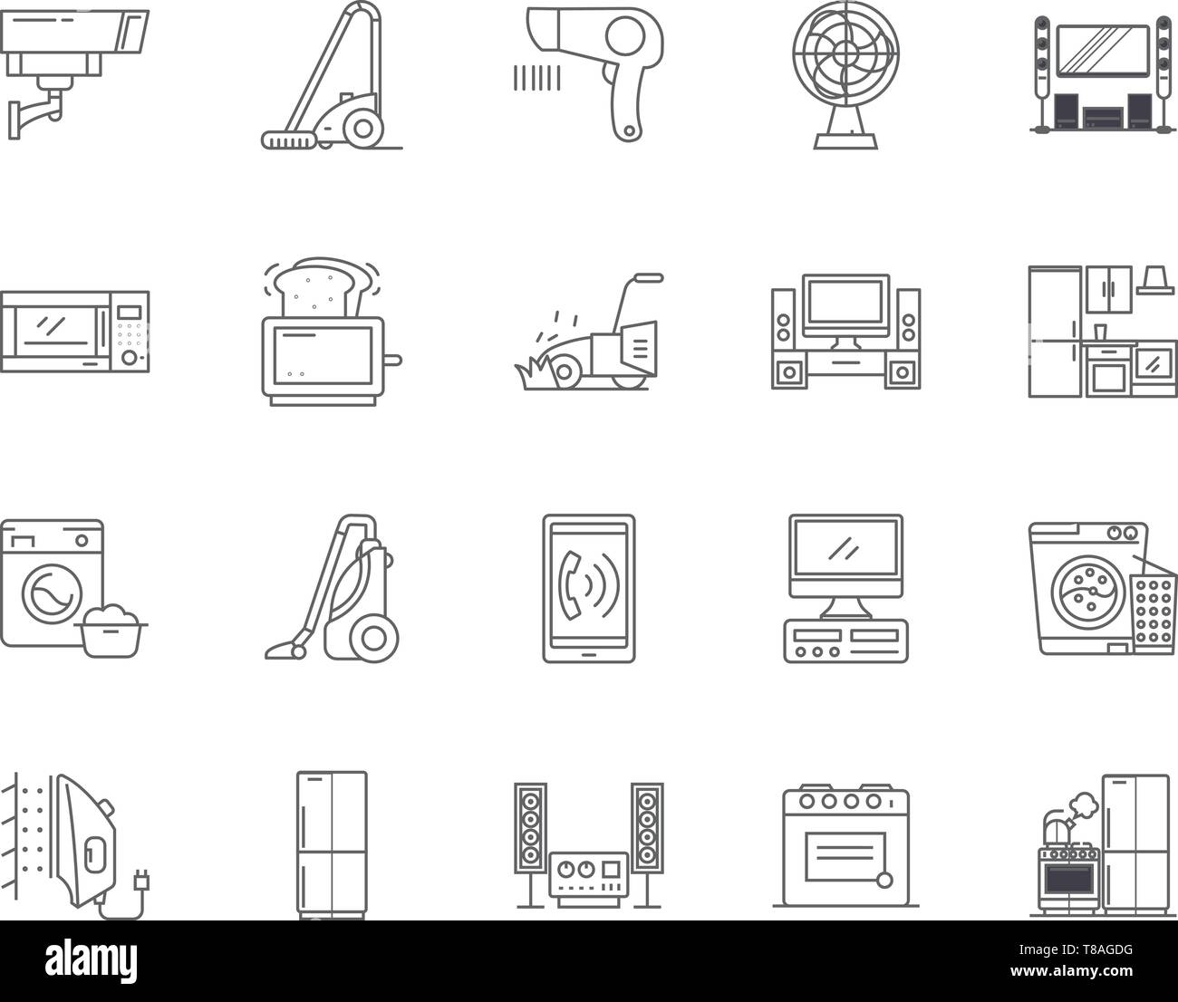 Electronics line icons, signs, vector set, outline illustration concept ...