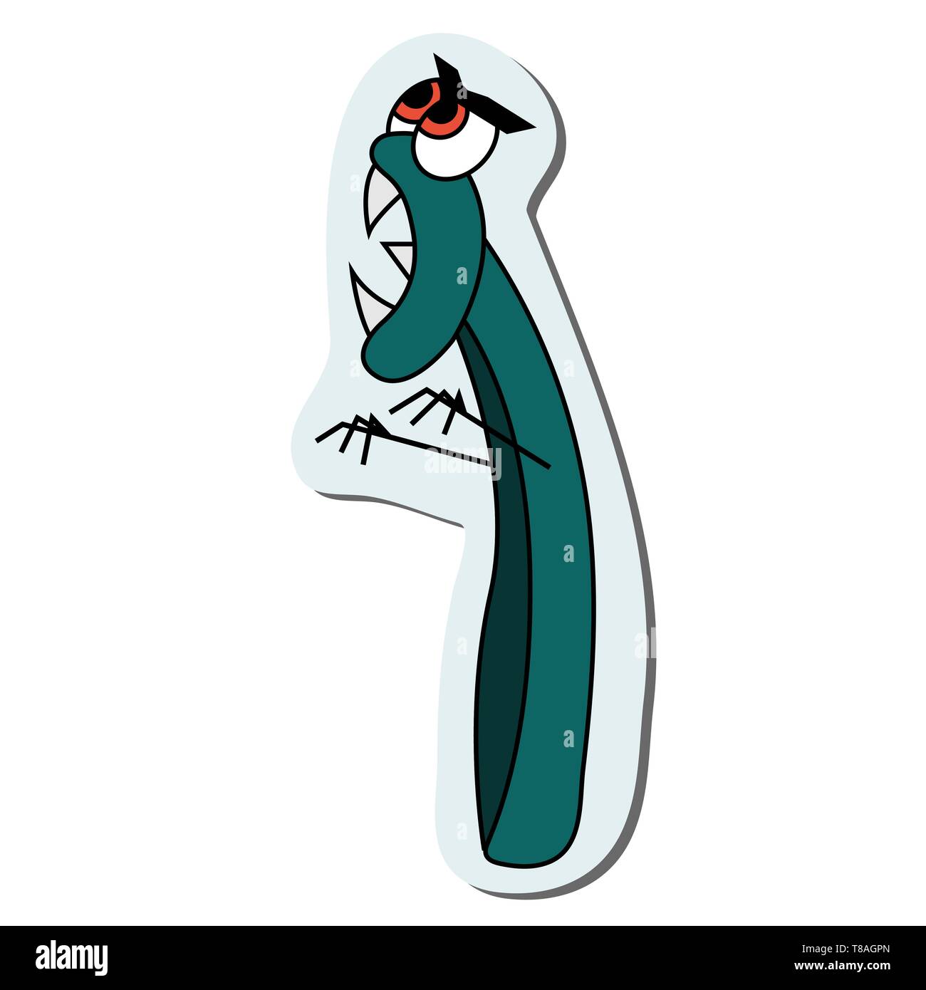 Angry razor sticker. Isolated stock vector illustration Stock Vector ...