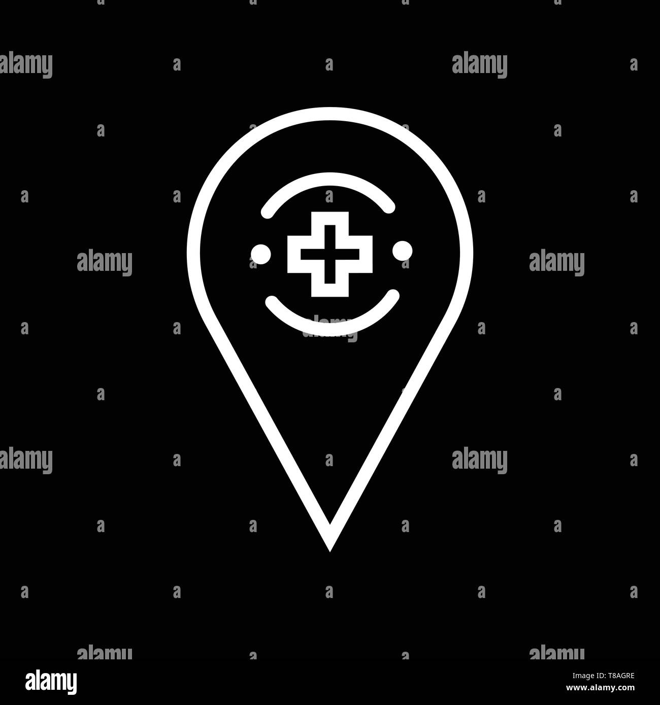 location icon- health care and medical location vector icon Stock ...