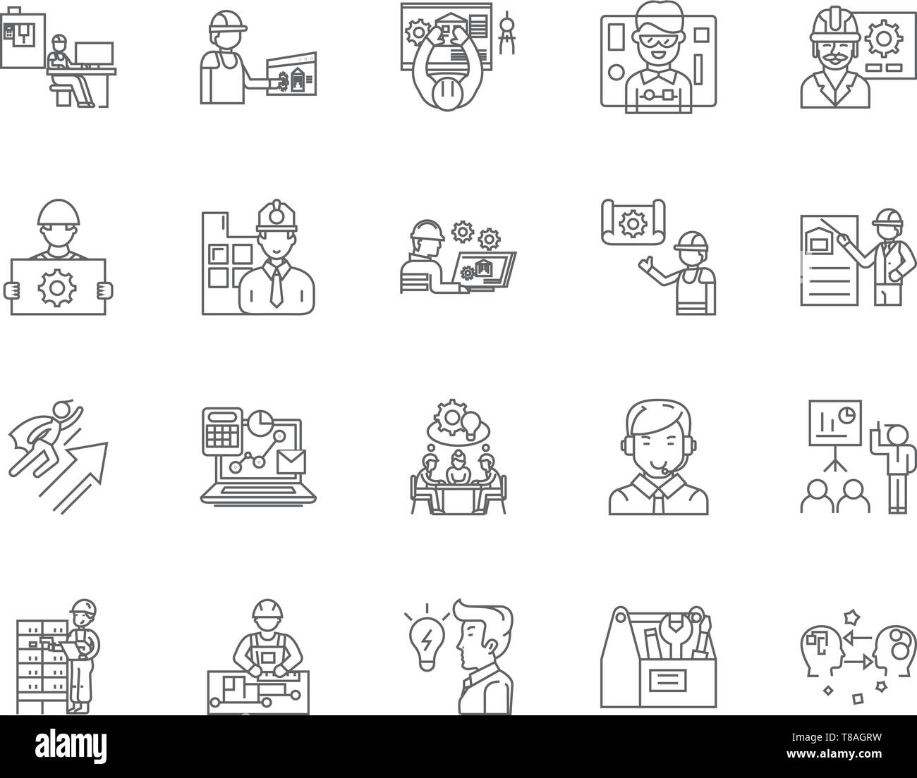 Engineering consultant line icons, signs, vector set, outline ... Engineering consultant line icons, signs, vector set, outline ...