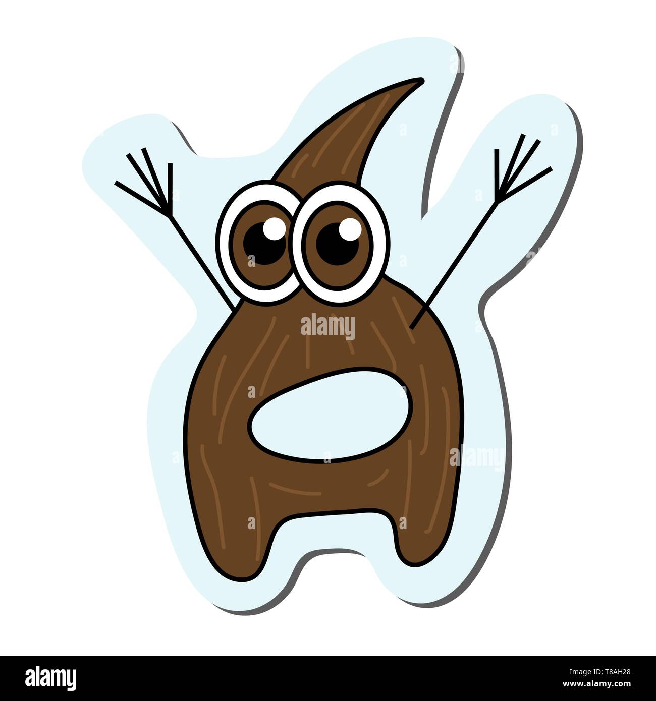 Happy beard character sticker. Isolated stock vector illustration Stock ...