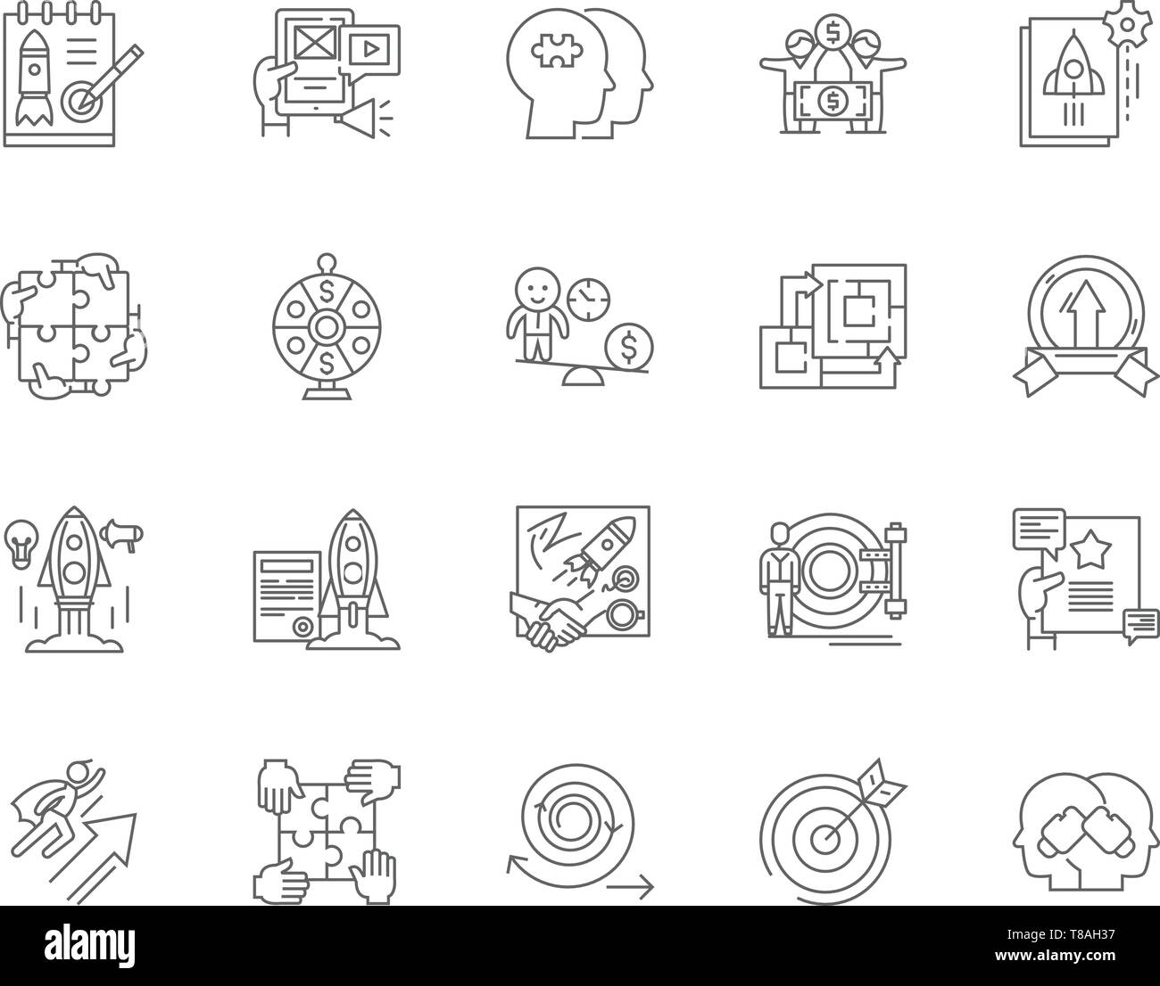 Entertainment line icons, signs, vector set, outline illustration ...