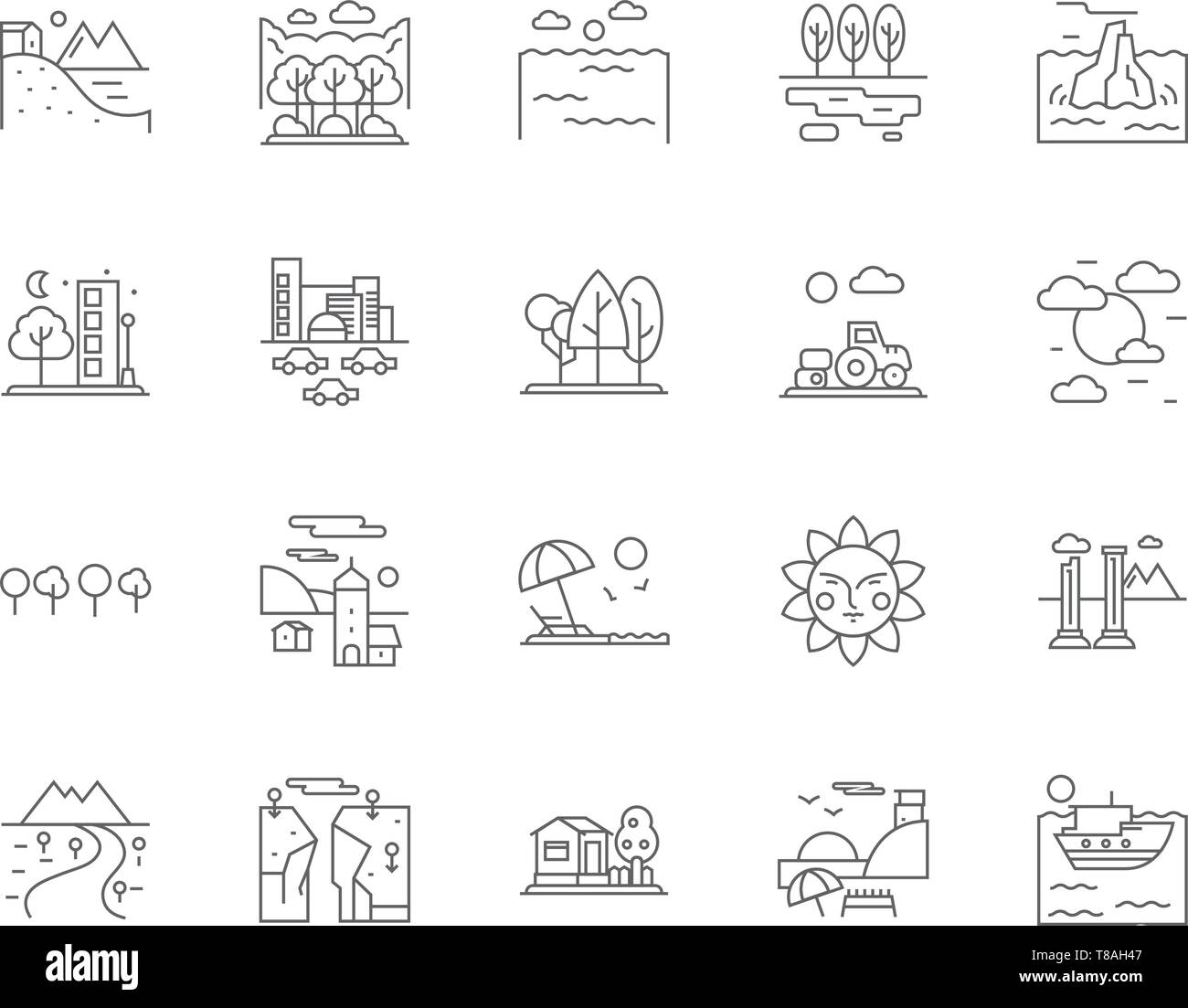 Environmental line icons, signs, vector set, outline illustration ...
