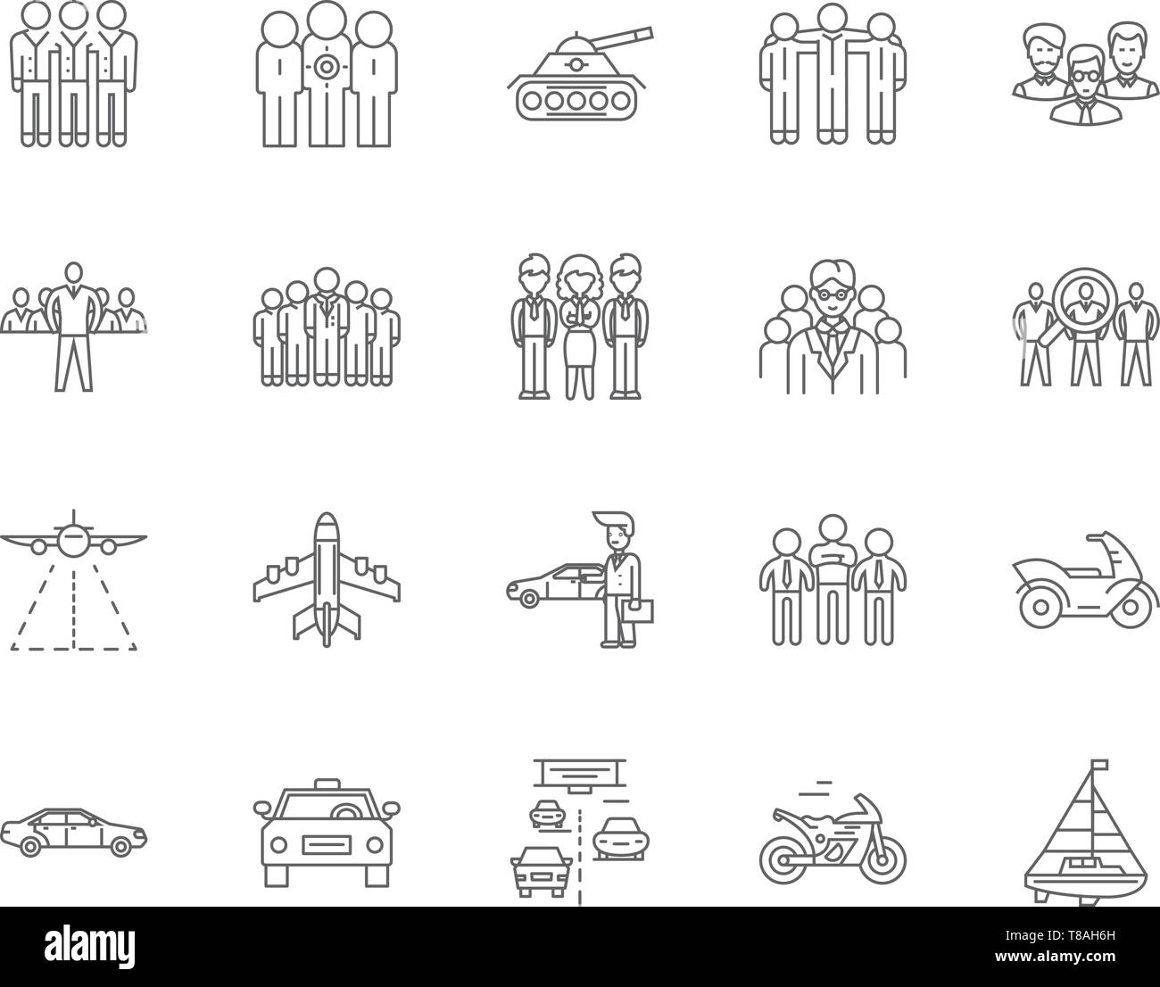 Escort services line icons, signs, vector set, outline illustration ...