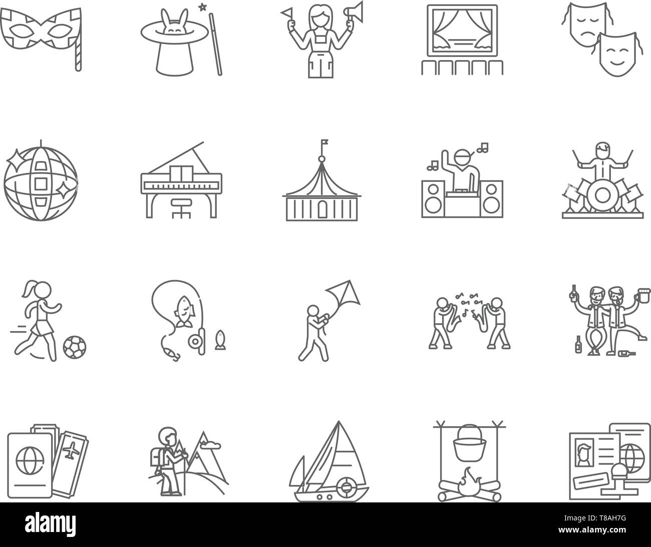 Event line icons, signs, vector set, outline illustration concept Stock ...