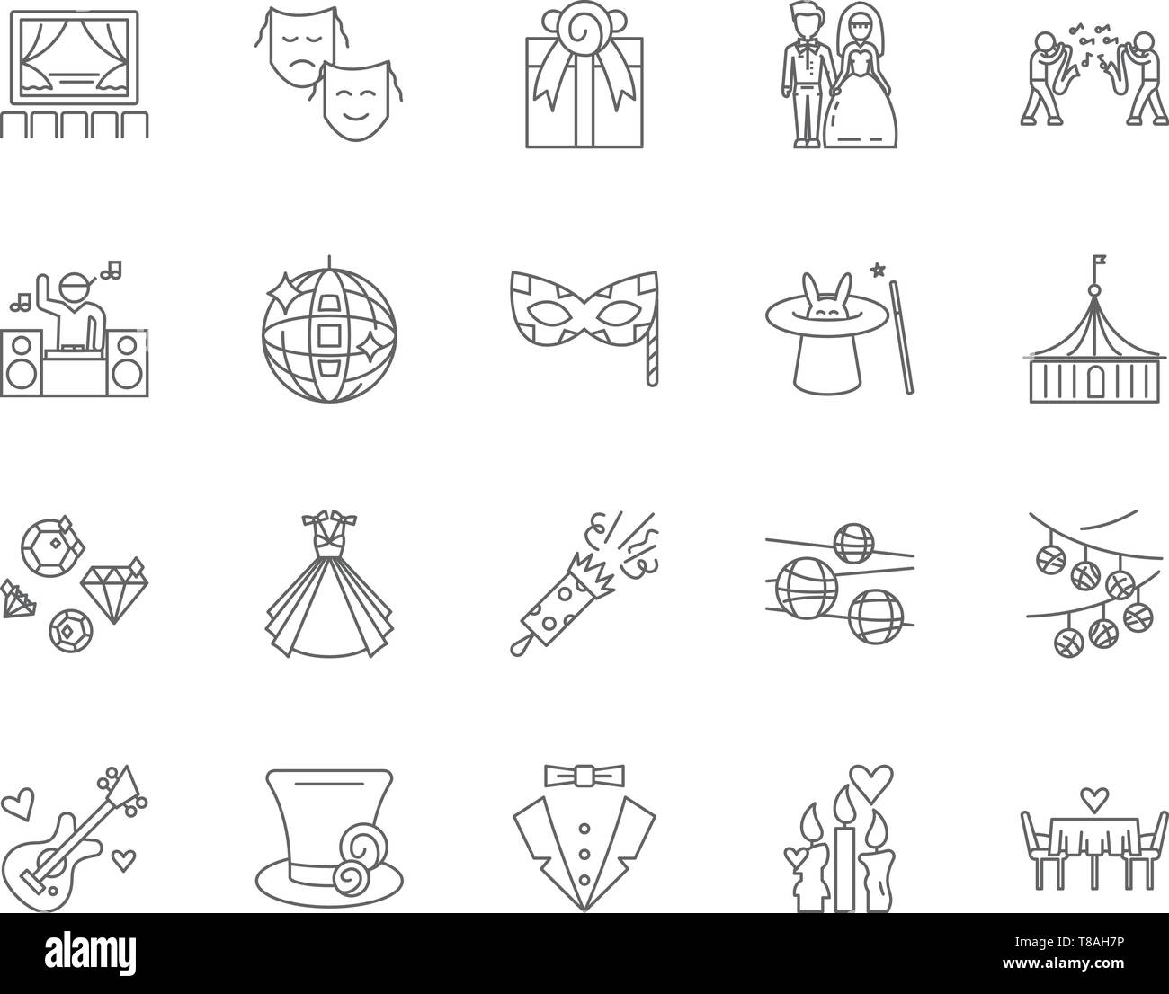 Event decorator line icons, signs, vector set, outline illustration ...