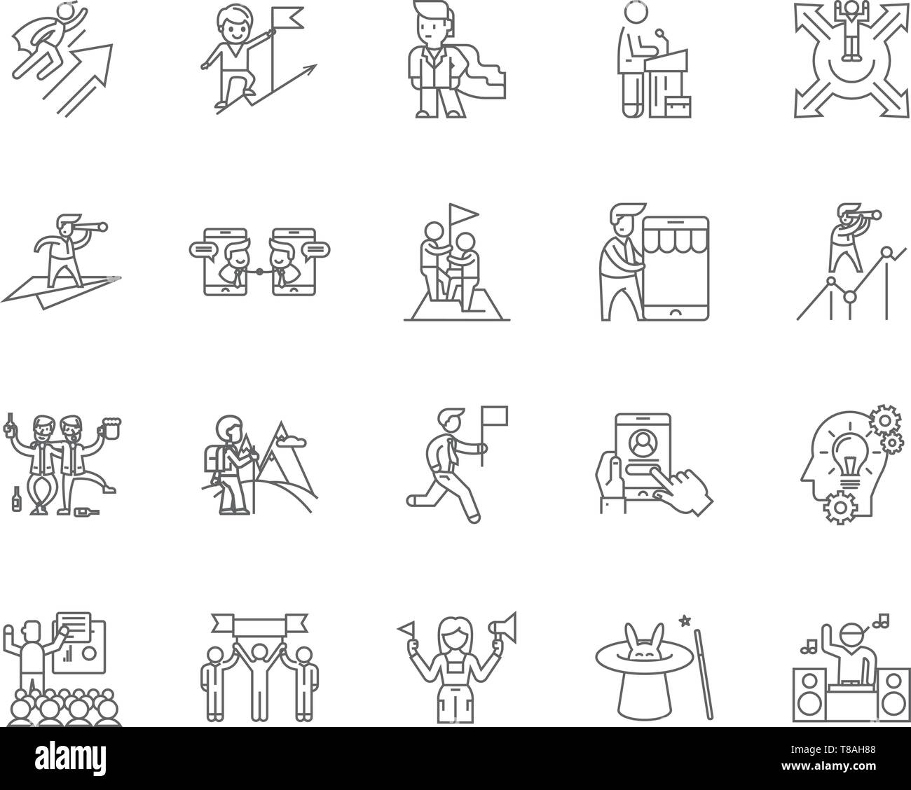 Event organizer line icons, signs, vector set, outline illustration ...